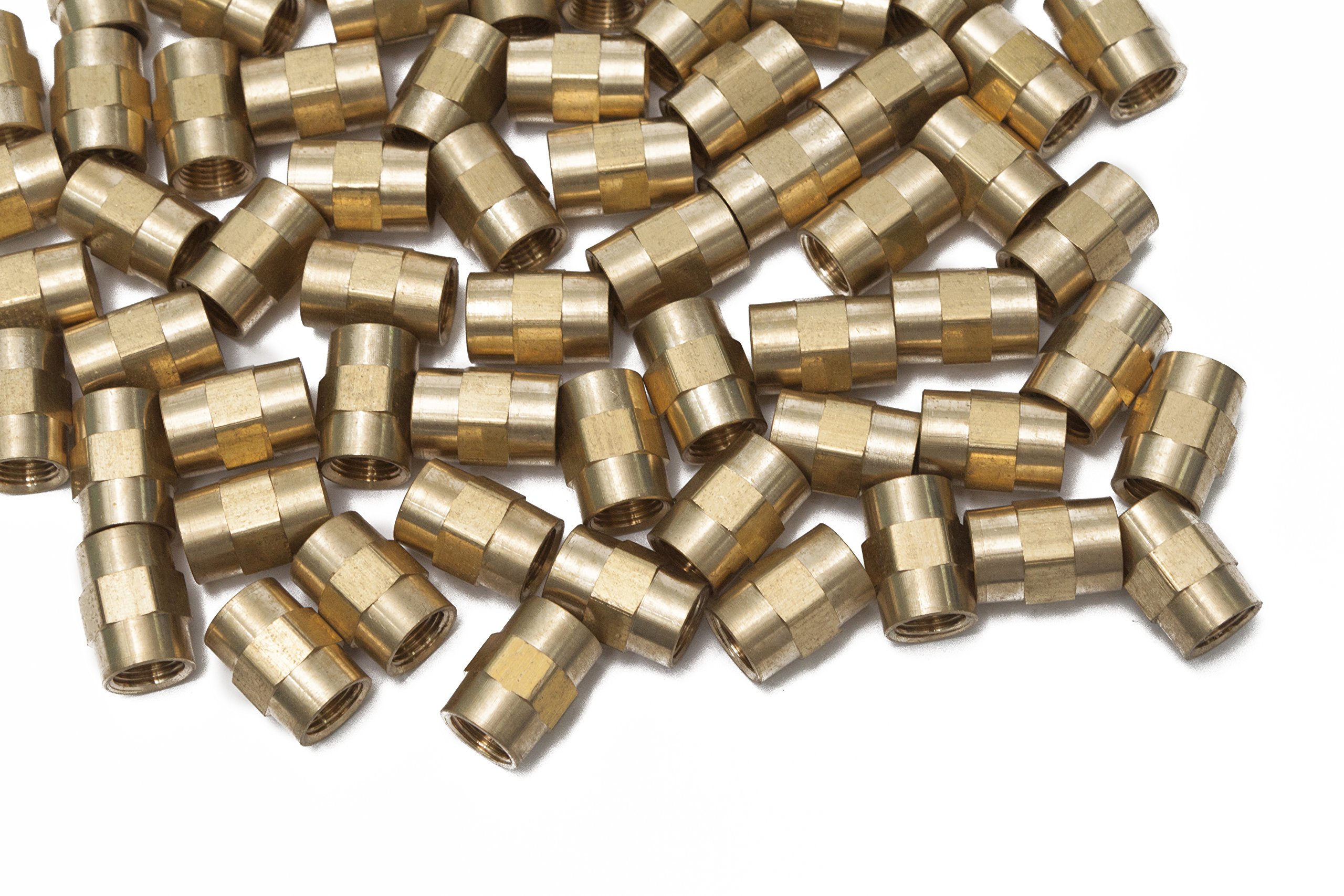 LTWFITTING Brass Pipe Fitting Coupling Coupler 1/8 x 1/8 Inch Female ...