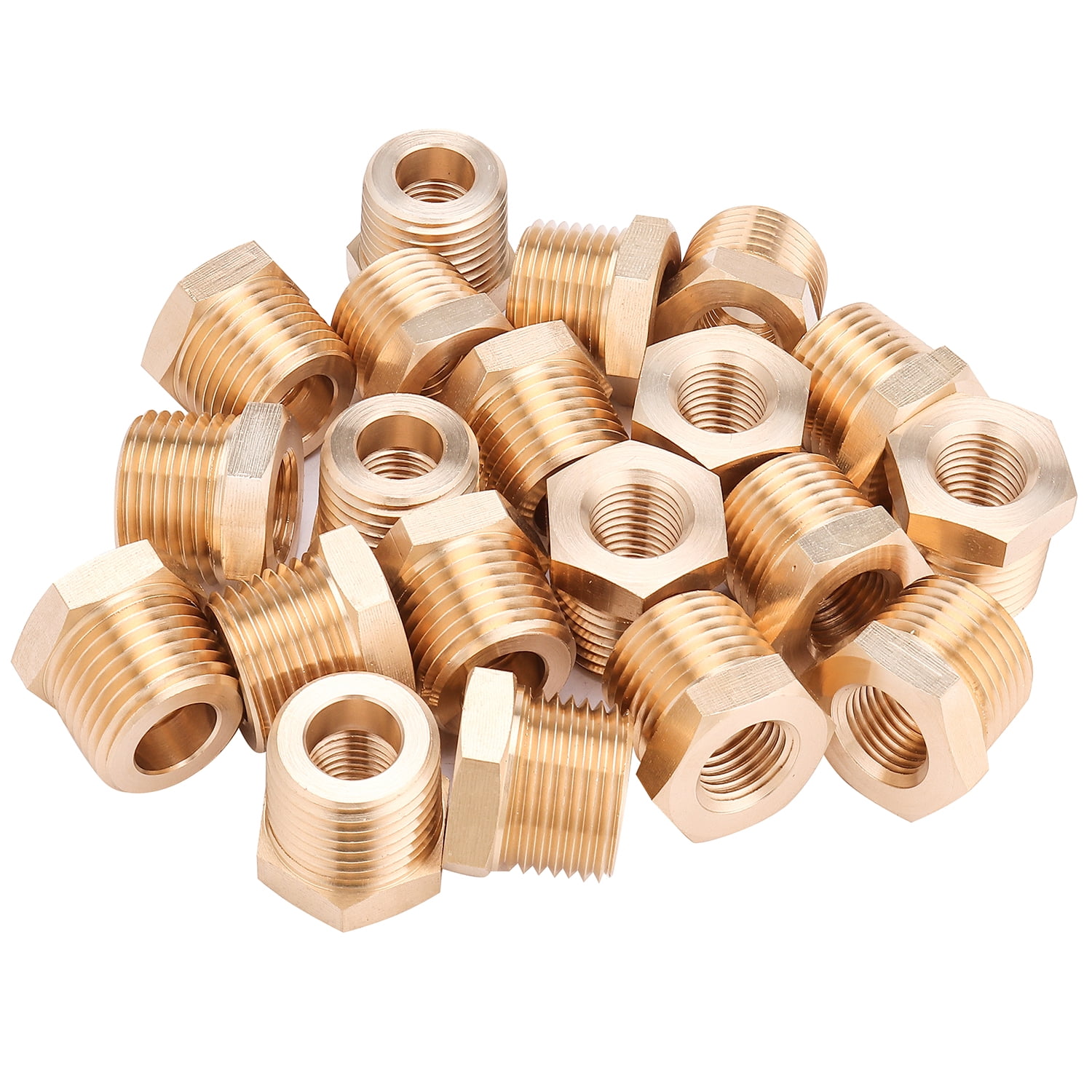 LTWFITTING Brass Pipe Hex Bushing Reducer Fittings 1/2 Inch Male x 1/8 ...