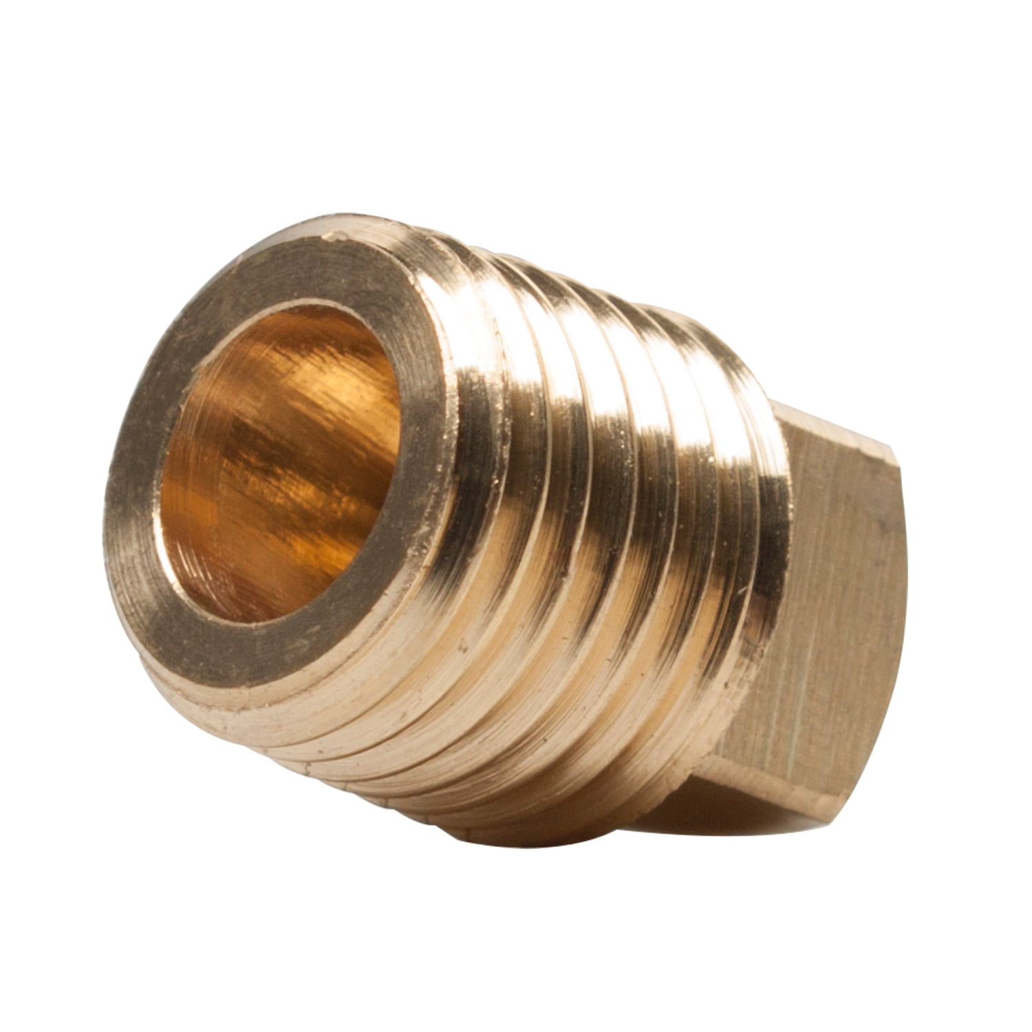 LTWFITTING Brass Pipe Square Head Plug Fittings 1/4-Inch Male NPT Air Fuel Water Boat(Pack of 50 ...