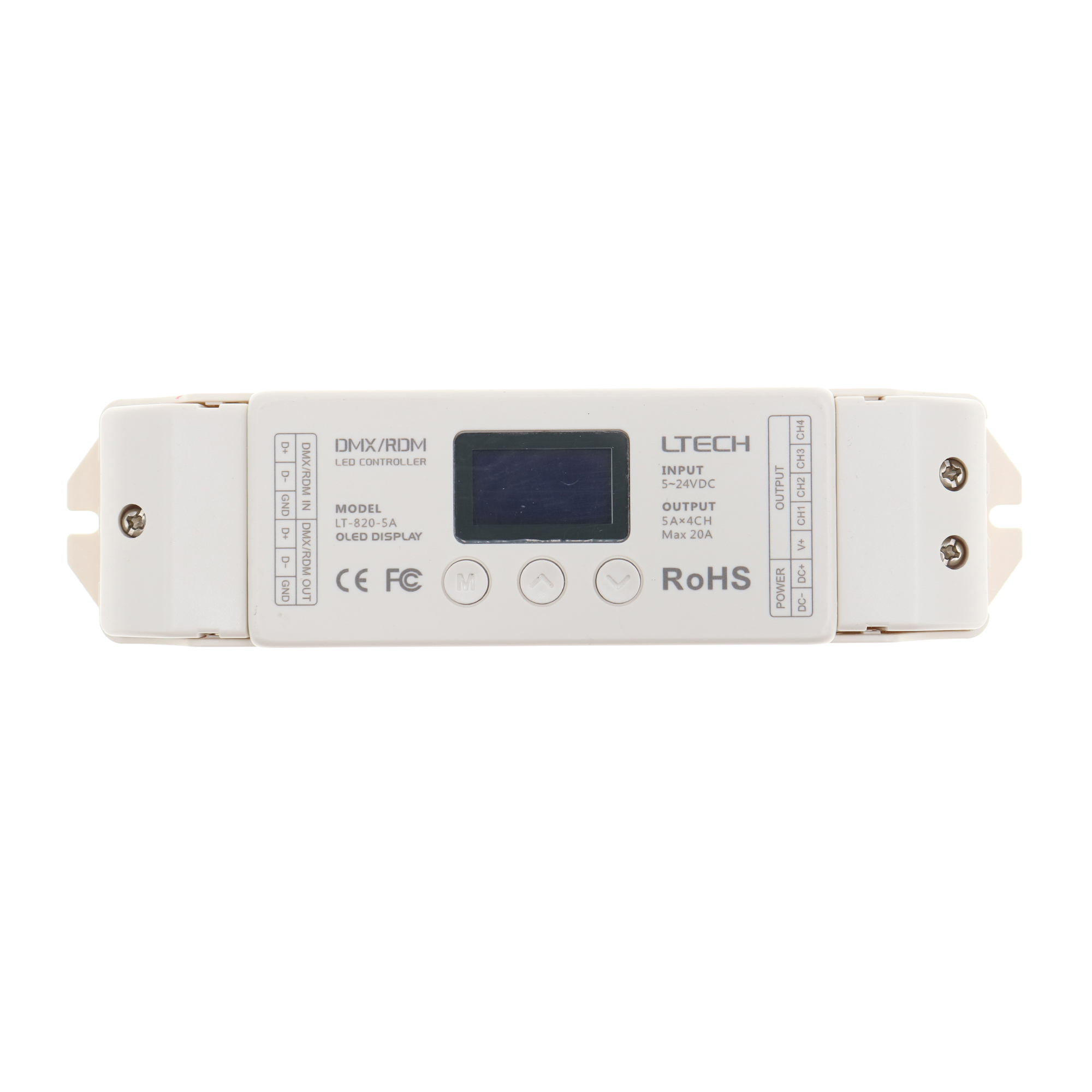 LTech LT-820-5A LED DMX RDM Decoder 4 Channel RGB & RGBW Controller 5A/CH, 5-24V DC, 100-480W ...