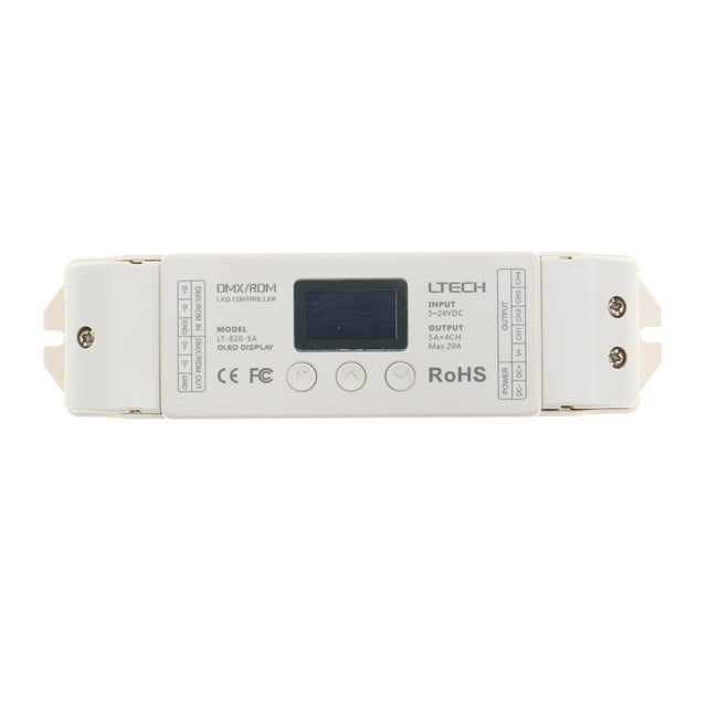 LTech LT-820-5A LED DMX RDM Decoder 4 Channel RGB & RGBW Controller 5A/CH, 5-24V DC, 100-480W ...