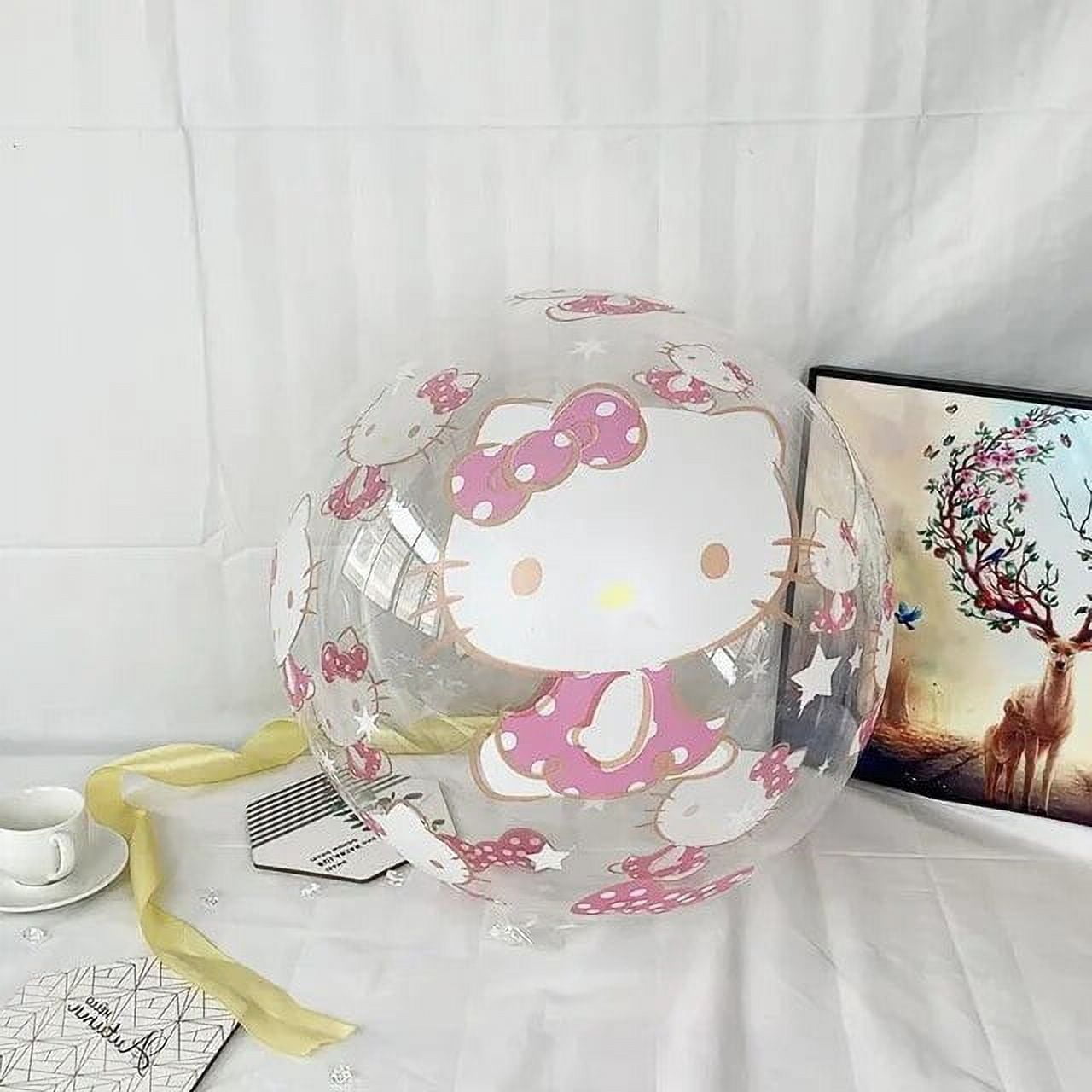 LU 1pcs Kawaii Hello Kitty Balloons Cute Cartoon Sanrio Transparent ...