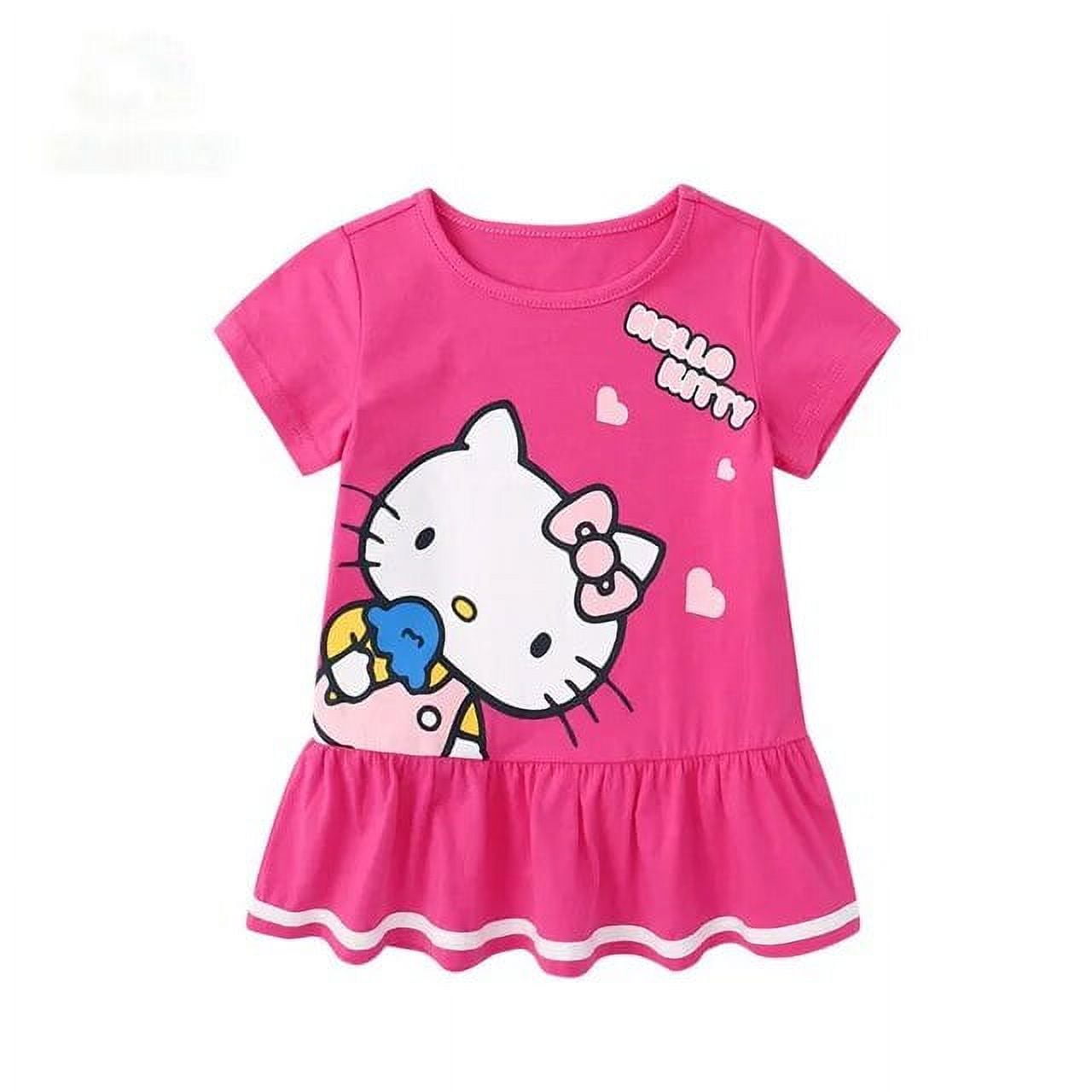LU 2024 New Children Clothes Summer Girl Dresses for Short Sleeves 2-8 ...