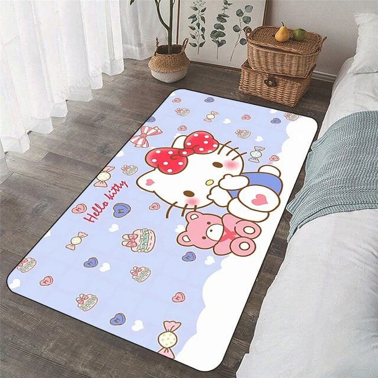 LU Cute Cartoon Hello Cat K--Kitty Entrance Door Room Doormat Kitchen ...