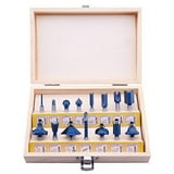 "LU&MN 15 PCS Carbide Tipped Router Bits with 1/4"" Shank, Wood Milling ...