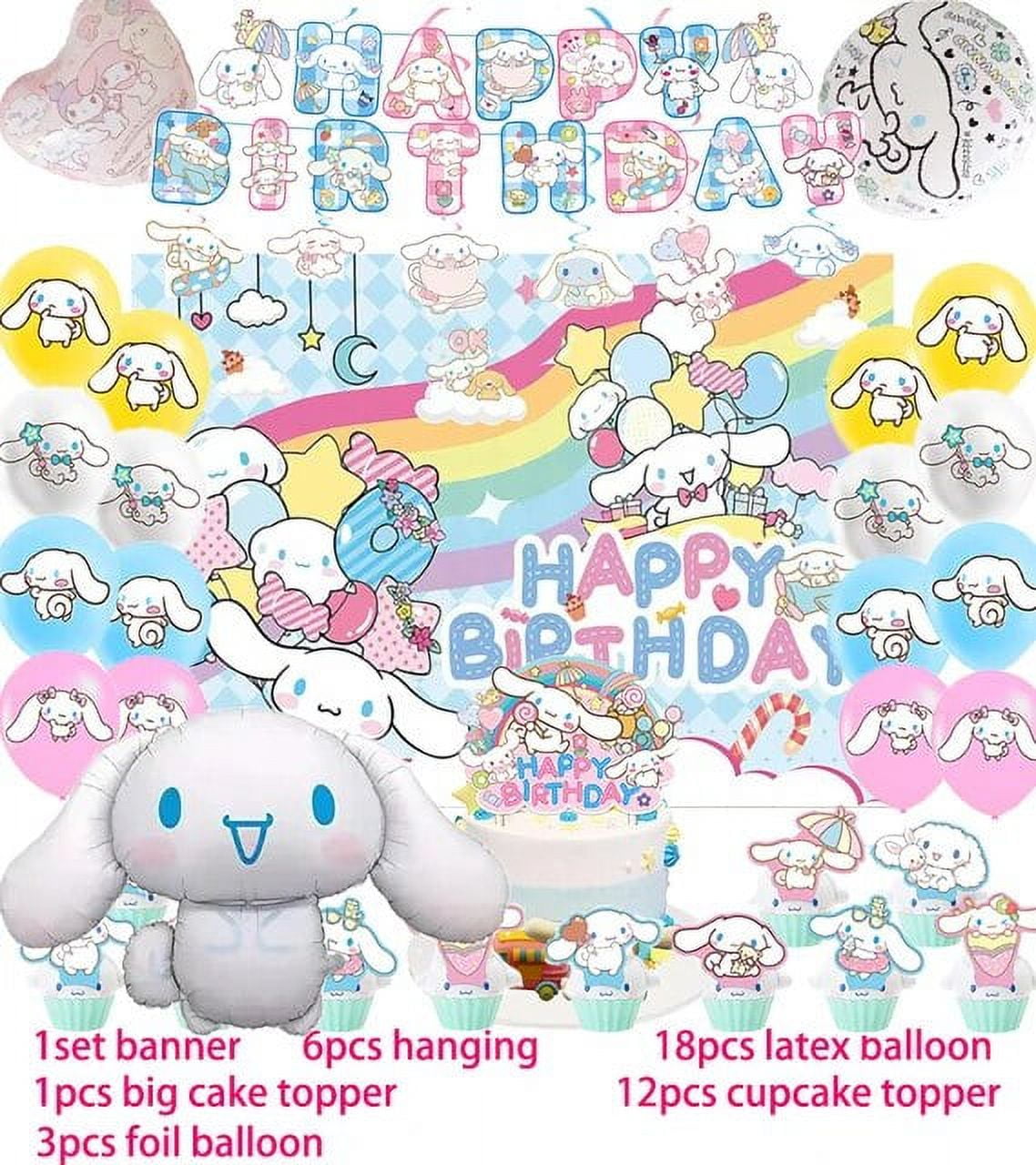 LU Sanrio Cinnamoroll Birthday Party Decoration Balloon Banner Backdrop ...