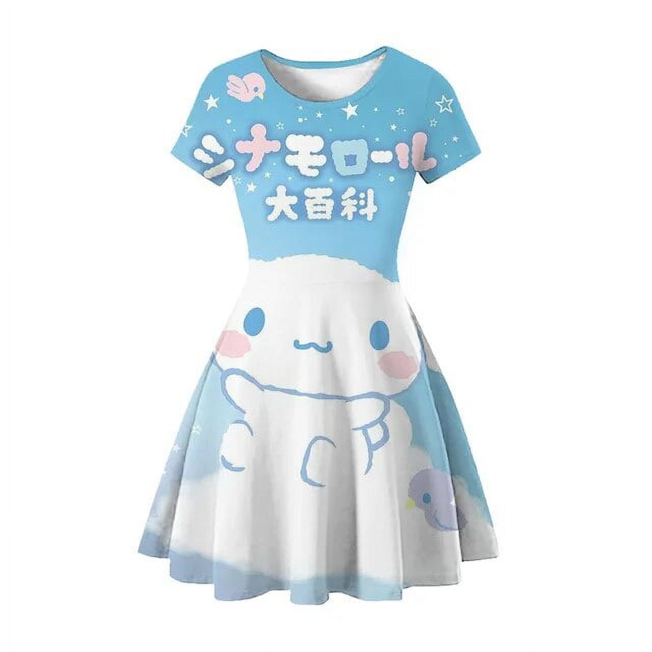 LU Sanrio Cinnamoroll Girl Dress Kids Summer Short Sleeve Princess ...