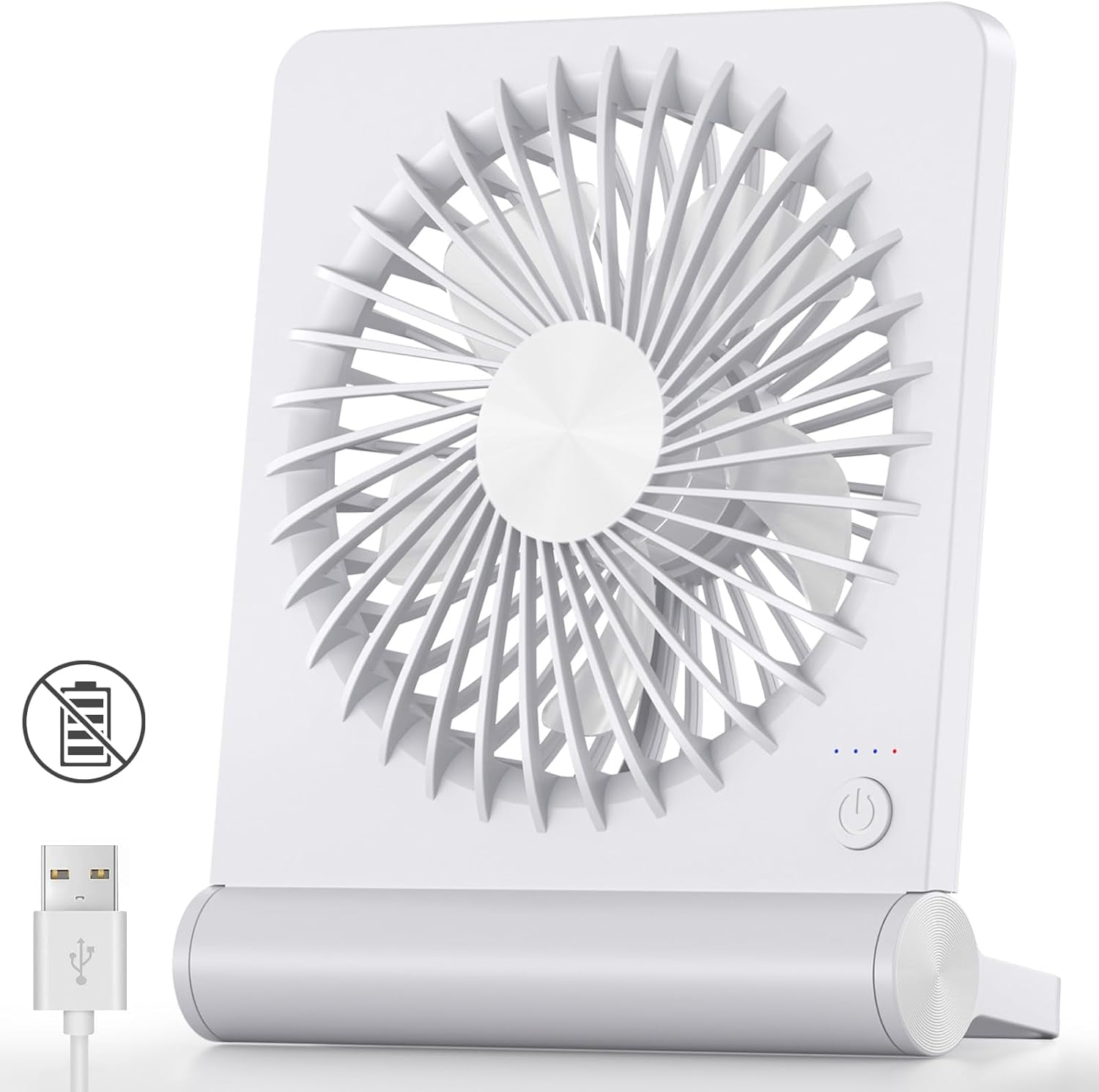 LU1 USB Desk Fan, Strong Wind Ultra Quiet Small Personal Fan with 180 ...