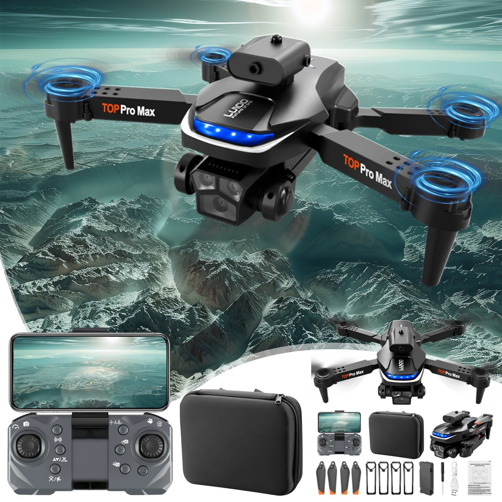 LU100 Double Camera Drone Obstacle Avoidance Remote Control Aircraft ...