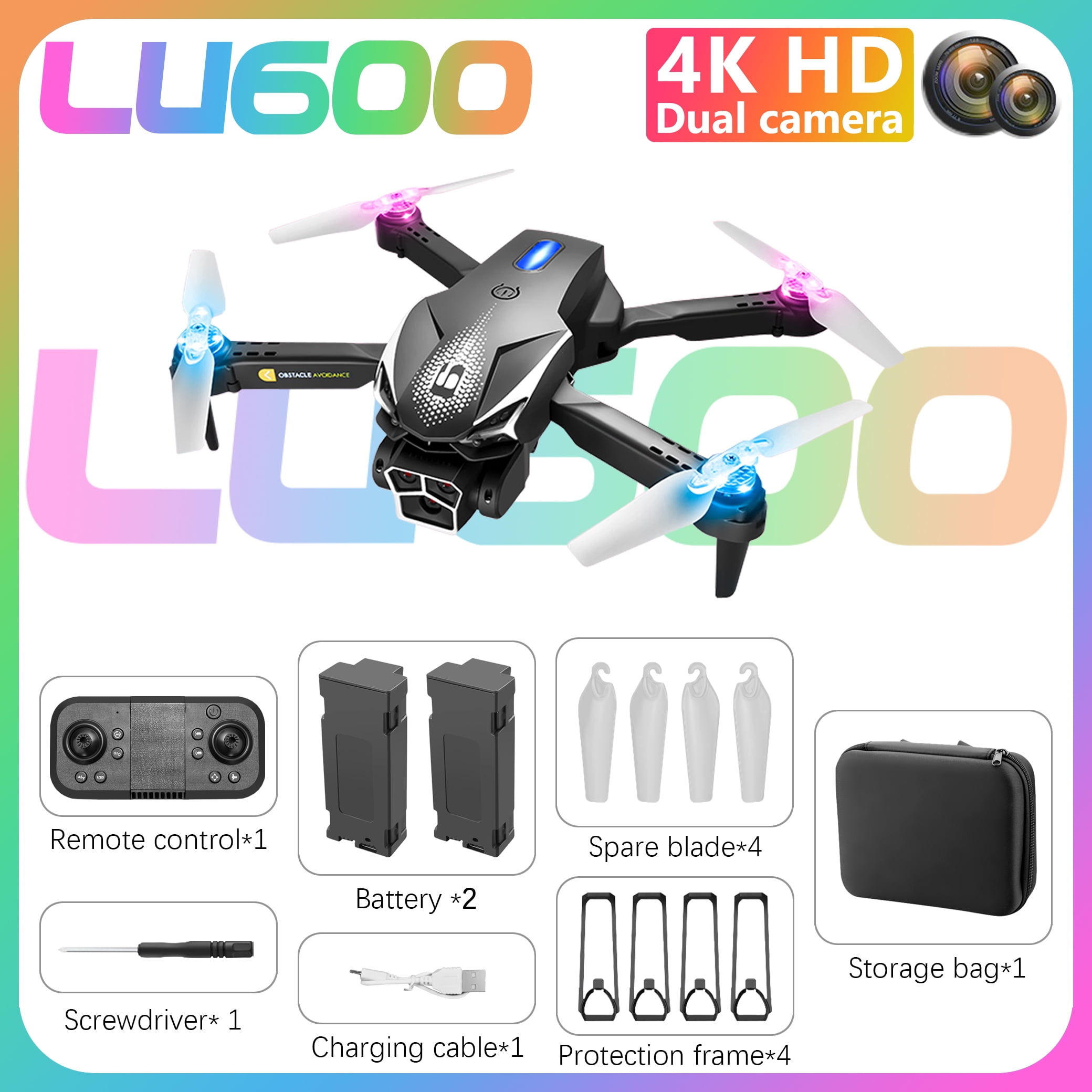 LU60 4K Folding Camera Drone Aerial Remote Control quadcopter with ...