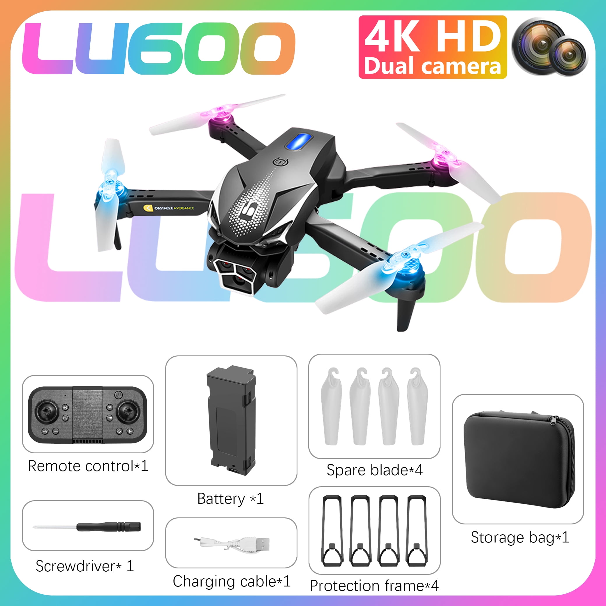 LU600 HD drone with high-definition dual camera, WiFi high-definition ...