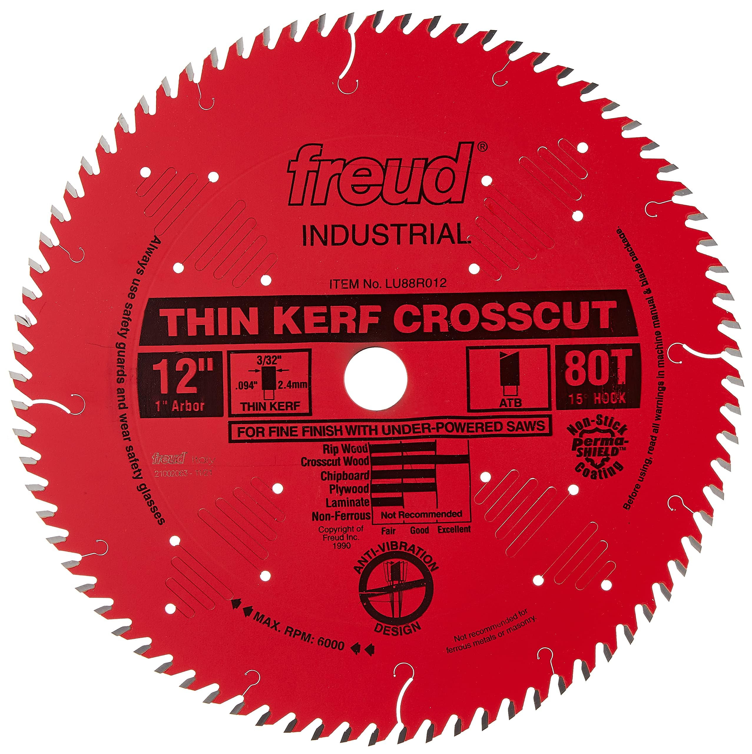 LU88R012: 12" Thin Kerf Fine Finish Crosscut Blade - Walmart.com