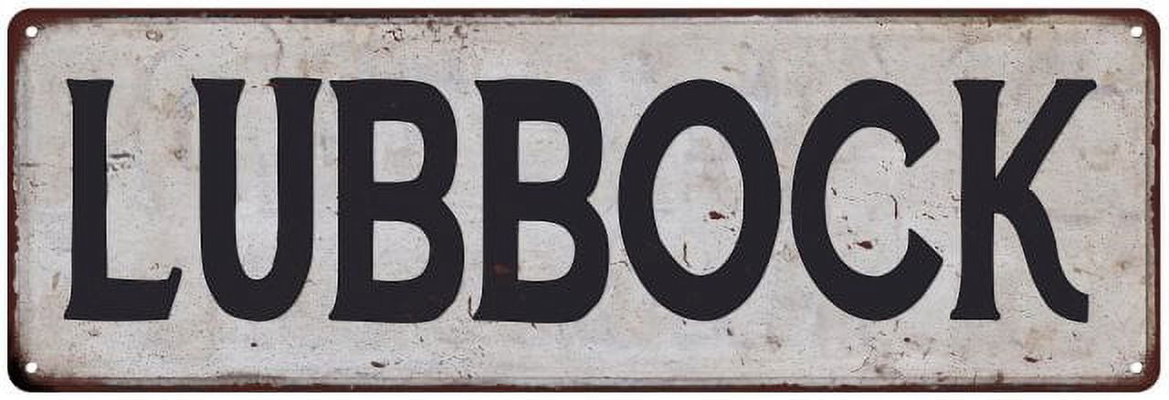 LUBBOCK Vintage Look Rustic Metal 6x18 Sign City State 206180041124 ...