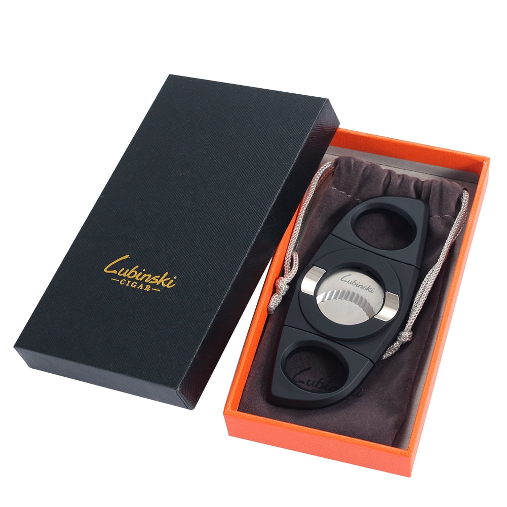 LUBINSKI Black Cigar Cutter Sharp Knife Cigar Guillotine Professional ...