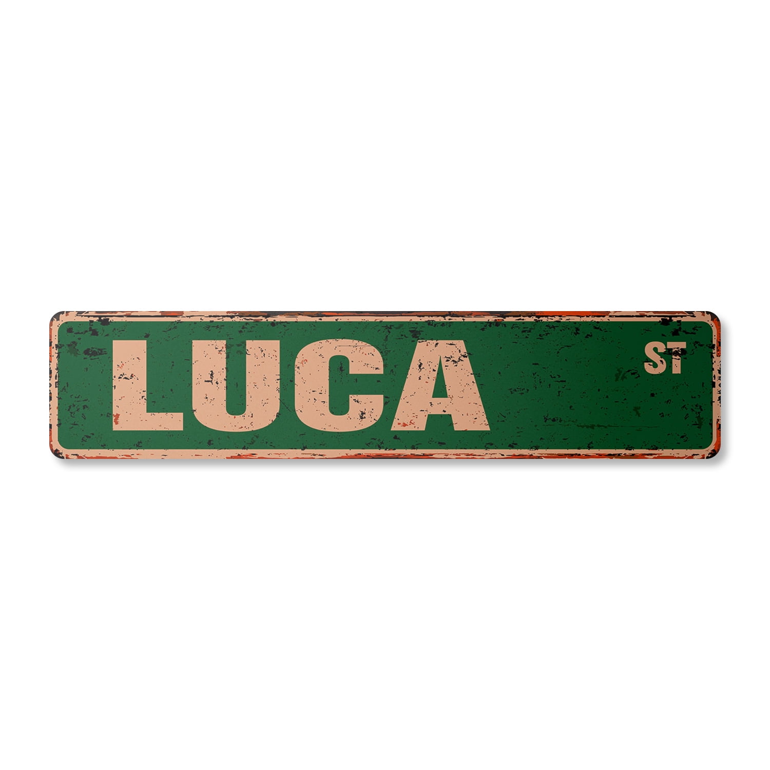 LUCA Vintage Plastic Street Sign Childrens Name Room Sign | Indoor ...
