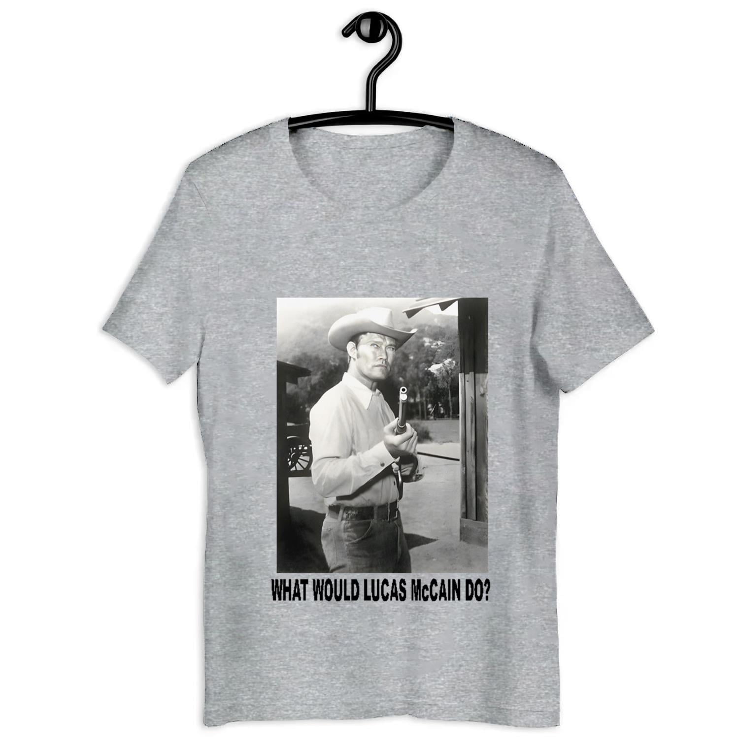 LUCAS McCAIN WWD® RIFLEMAN CHUCK CONNORS CLASSIC TV WESTERN COWBOY WHITE T-SHIRT - Walmart.com