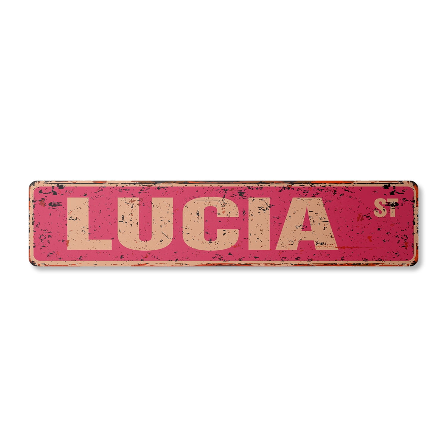 LUCIA Vintage Plastic Street Sign Childrens Name Room Sign | Indoor ...