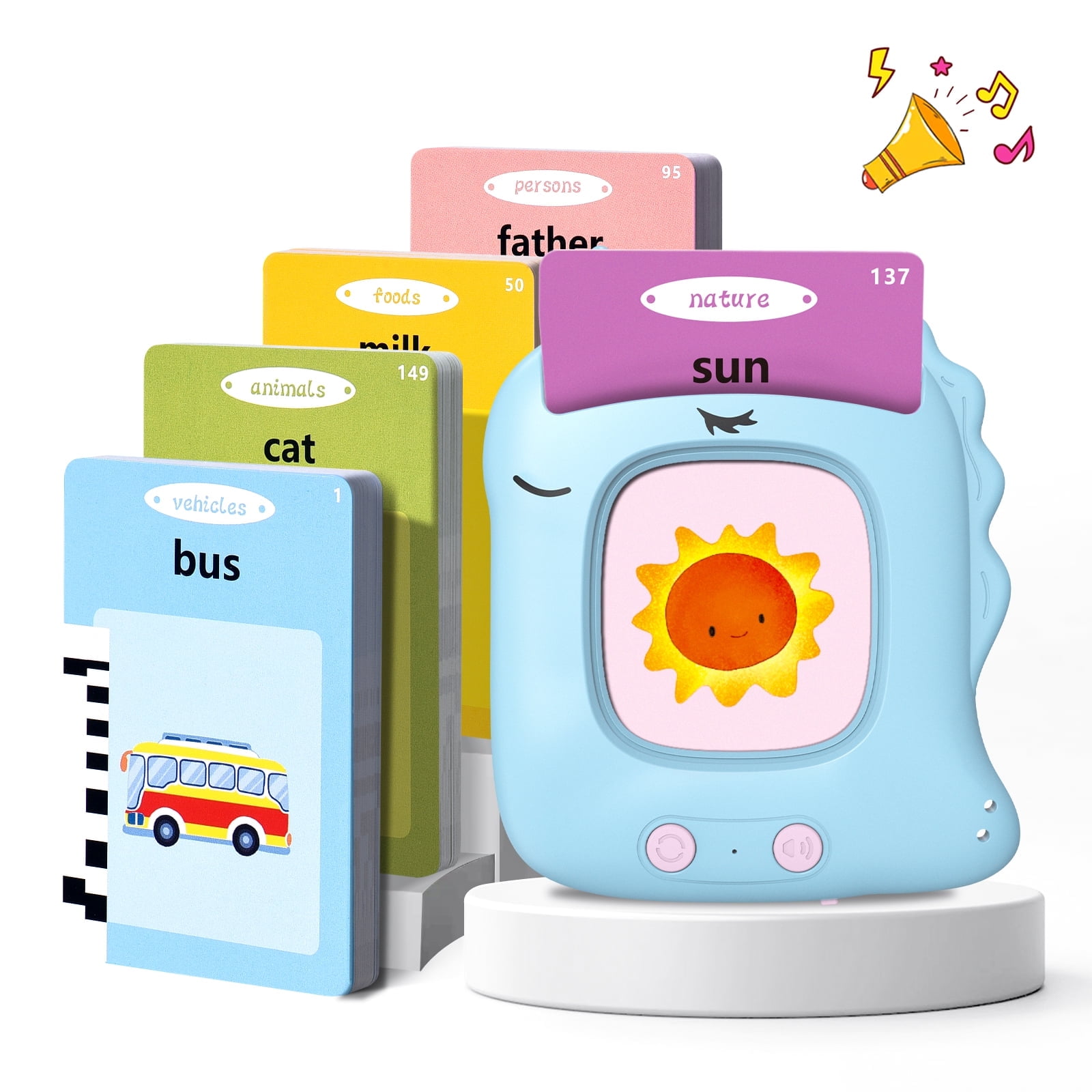 LUCKDEER Talking Flash Cards, Educational Interactive Toys for Toddlers ...
