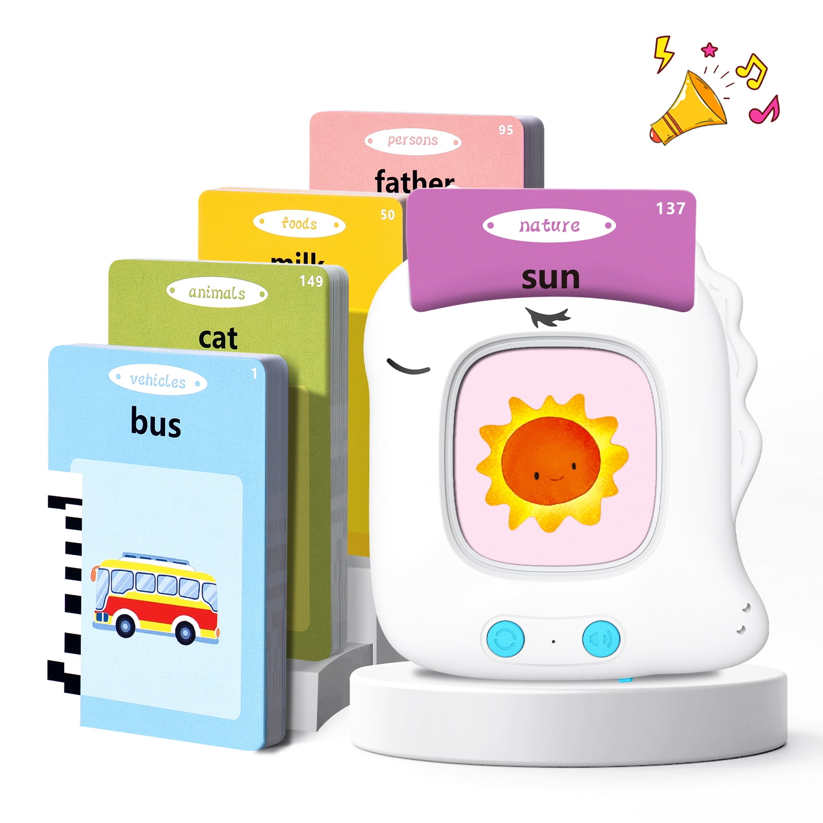 LUCKDEER Talking Flash Cards with 224 Sight Words, Montessori Toys ...