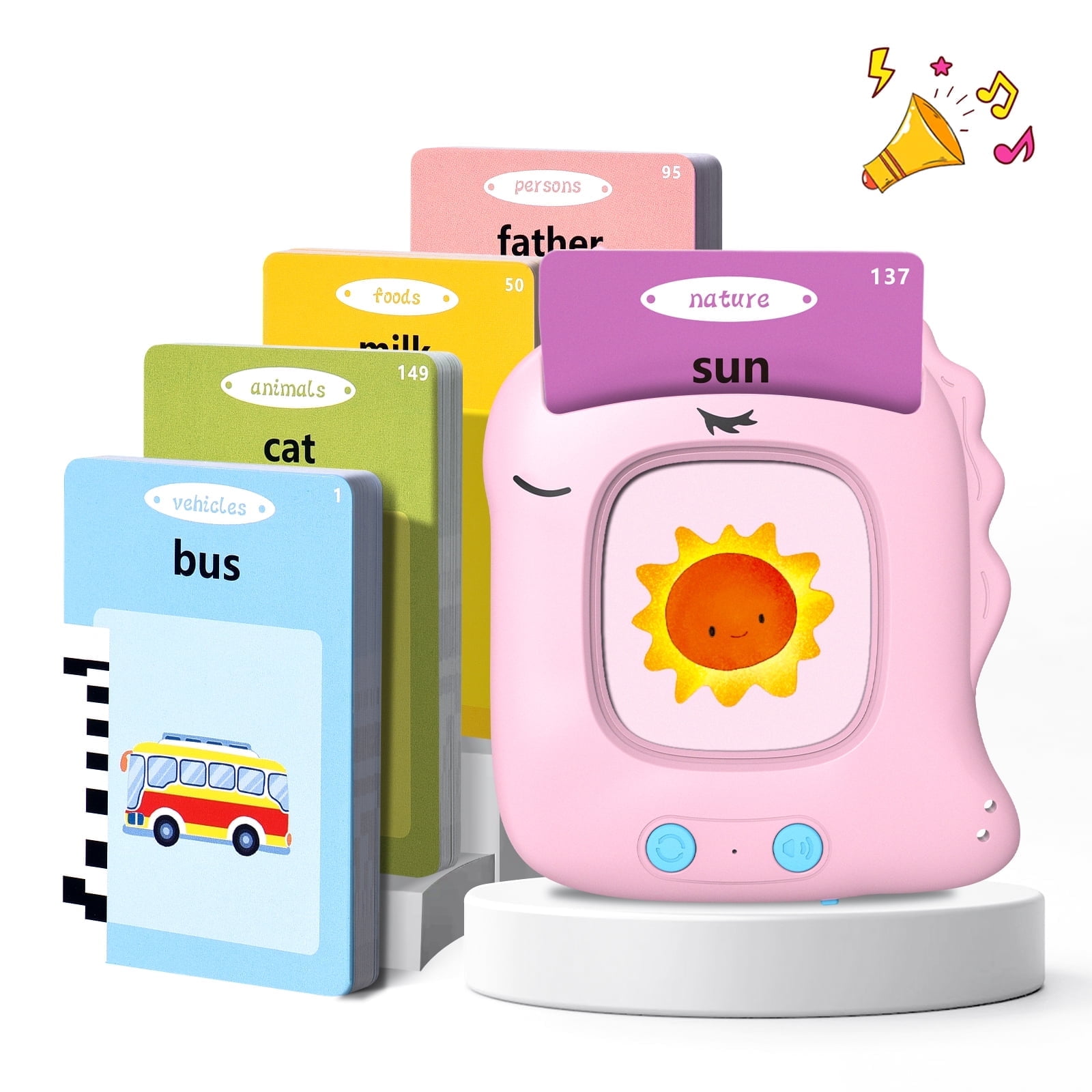 LUCKDEER Talking Flash Cards, Educational Interactive Toys for Toddlers ...