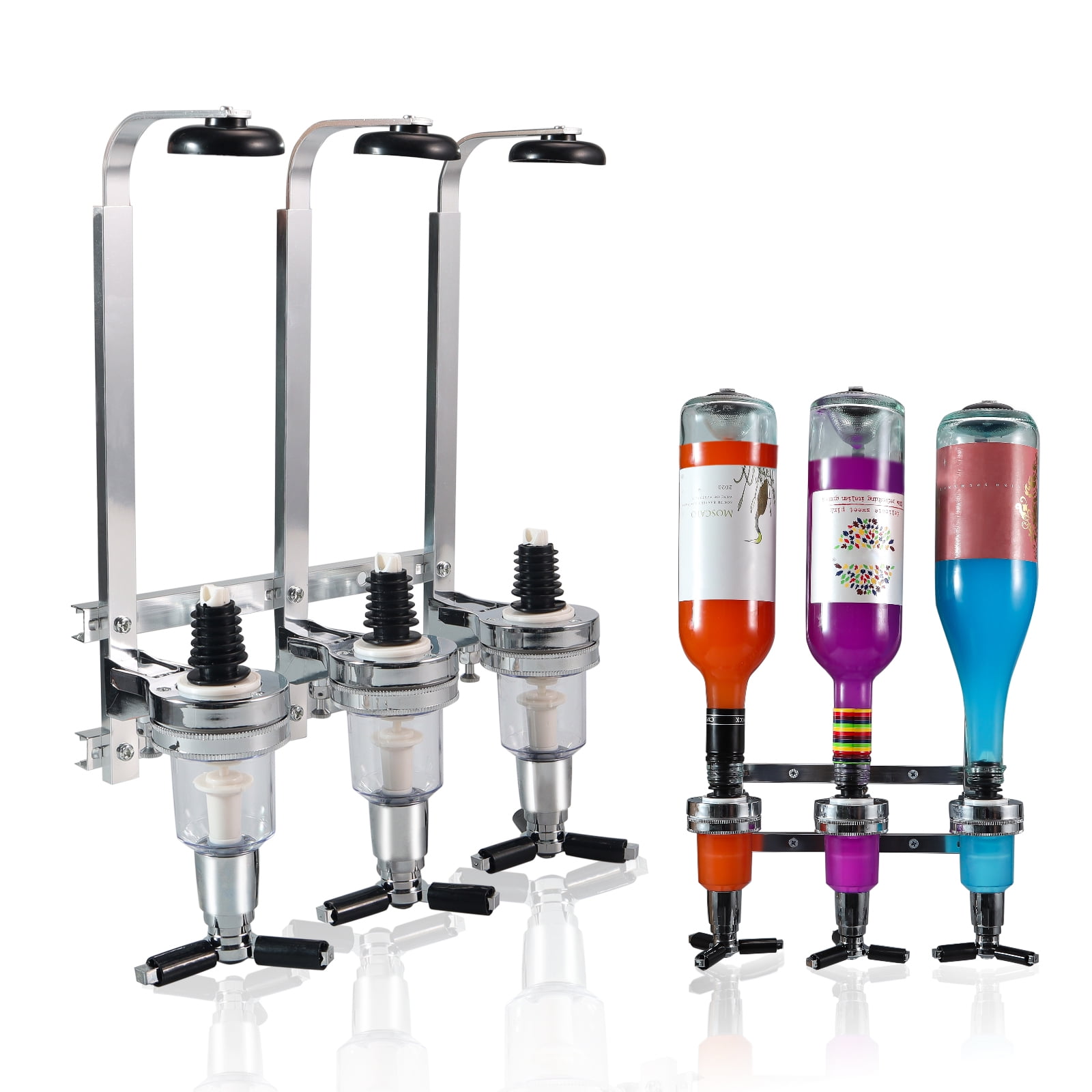 LUCKEG Wall Mounted Bar Wine Spout Beverage Servers, 3 Bottle 45ML Beer ...