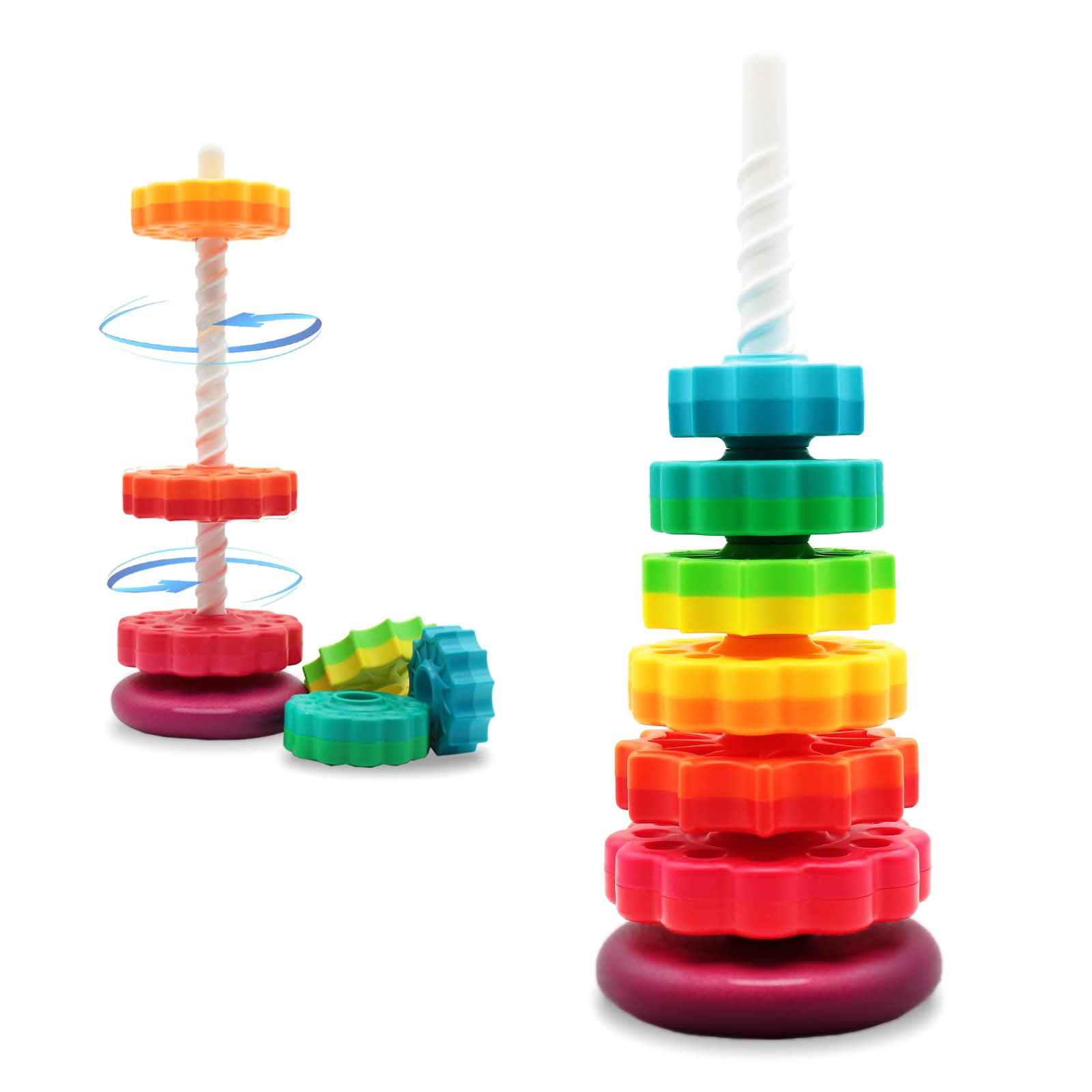 LUCKFUTURE Educational Spinning Stacking STF9 Toys, Rainbow Stacking ...