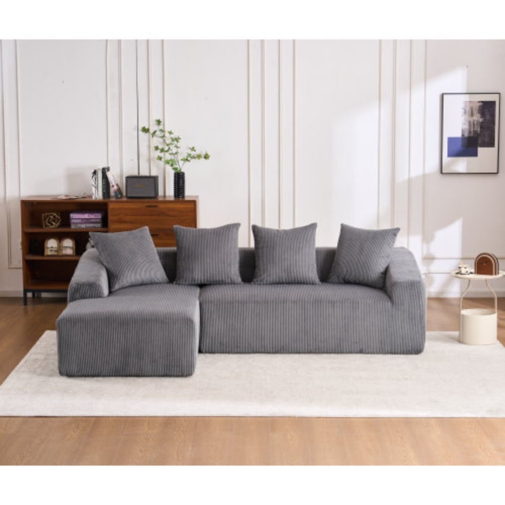 LUCKHAO 101.6" Oversized Modular Corduroy Sectional Sofa Couch with ...