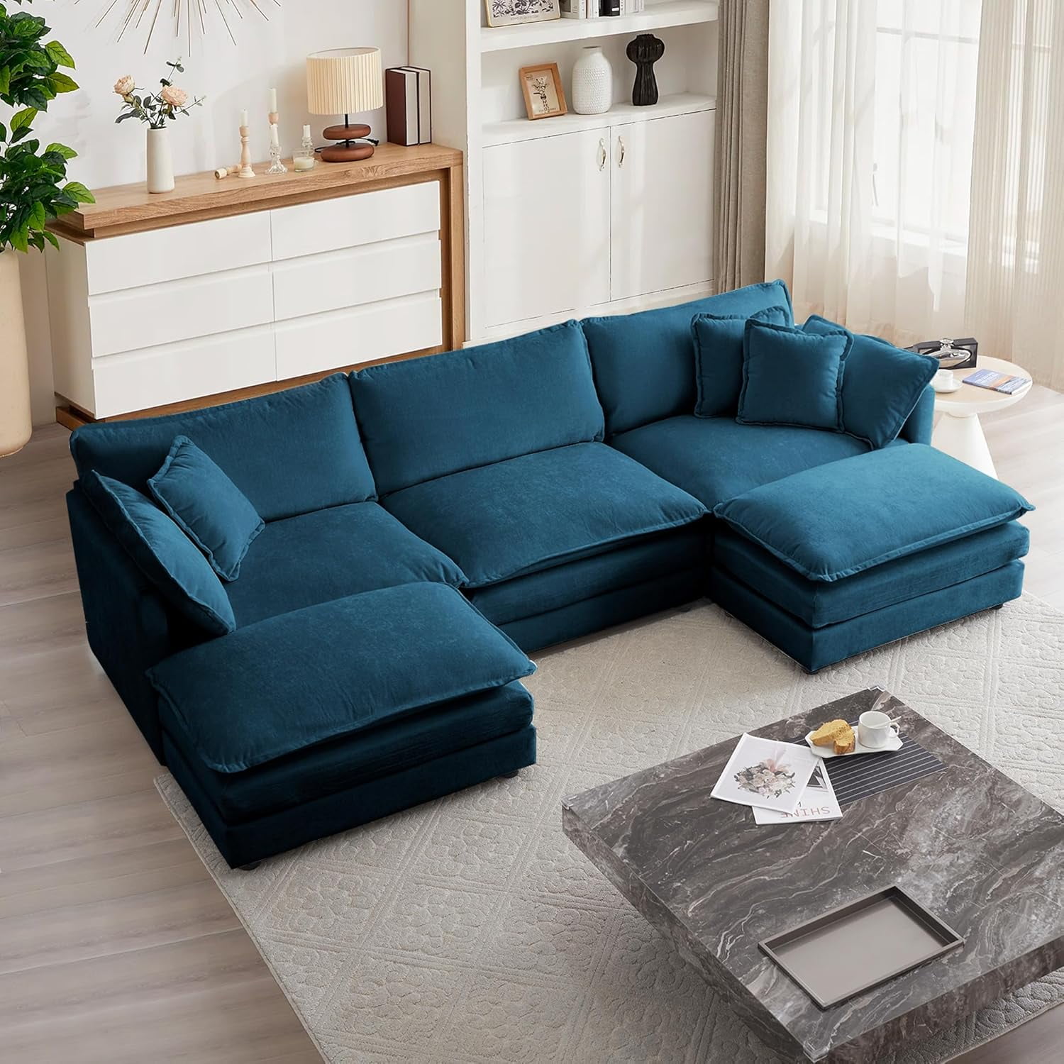 LUCKHAO 146“/111.5" Oversized Modular Sectional Sofa Cloud Couch for ...