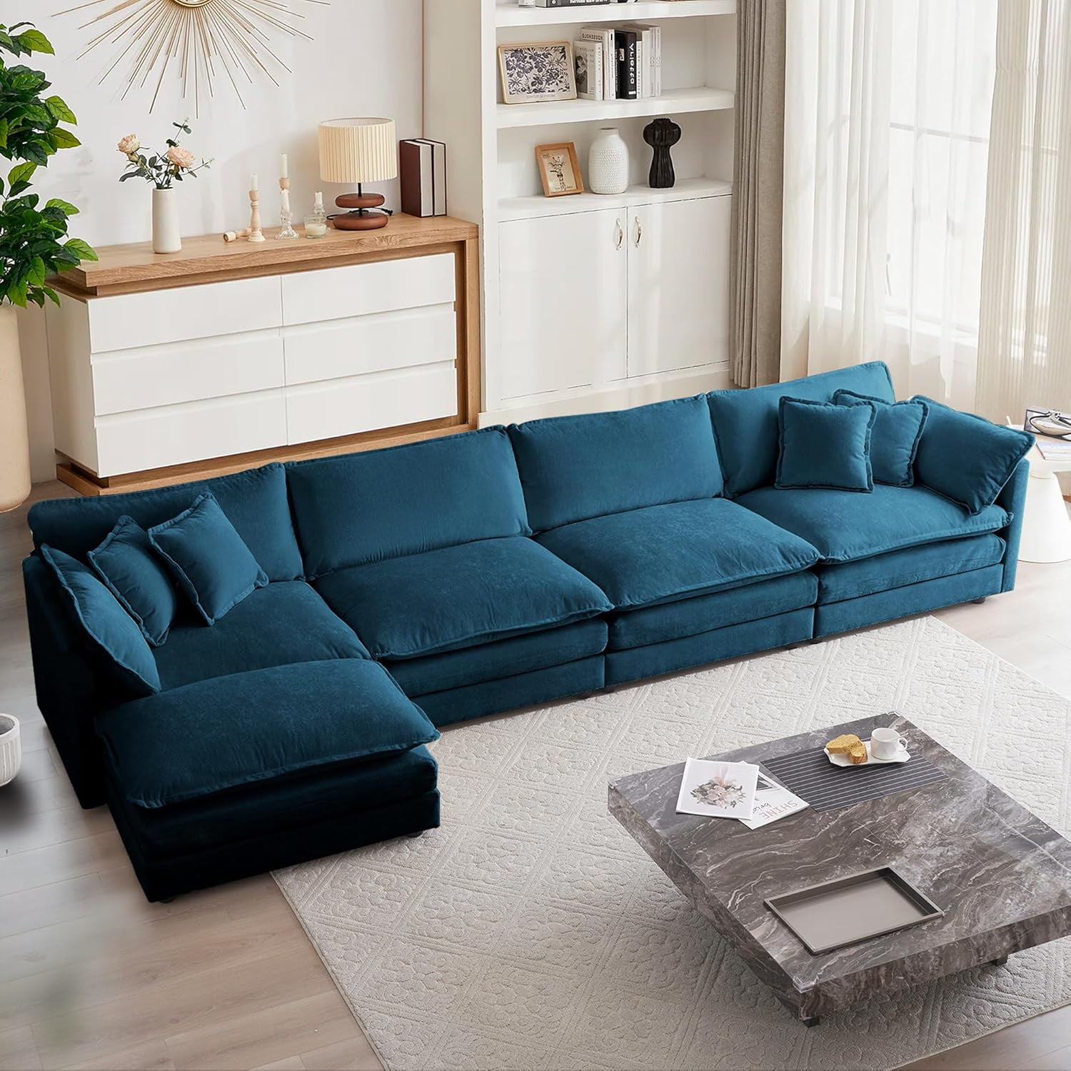LUCKHAO 146“/111.5" Oversized Modular Sectional Sofa Cloud Couch for ...
