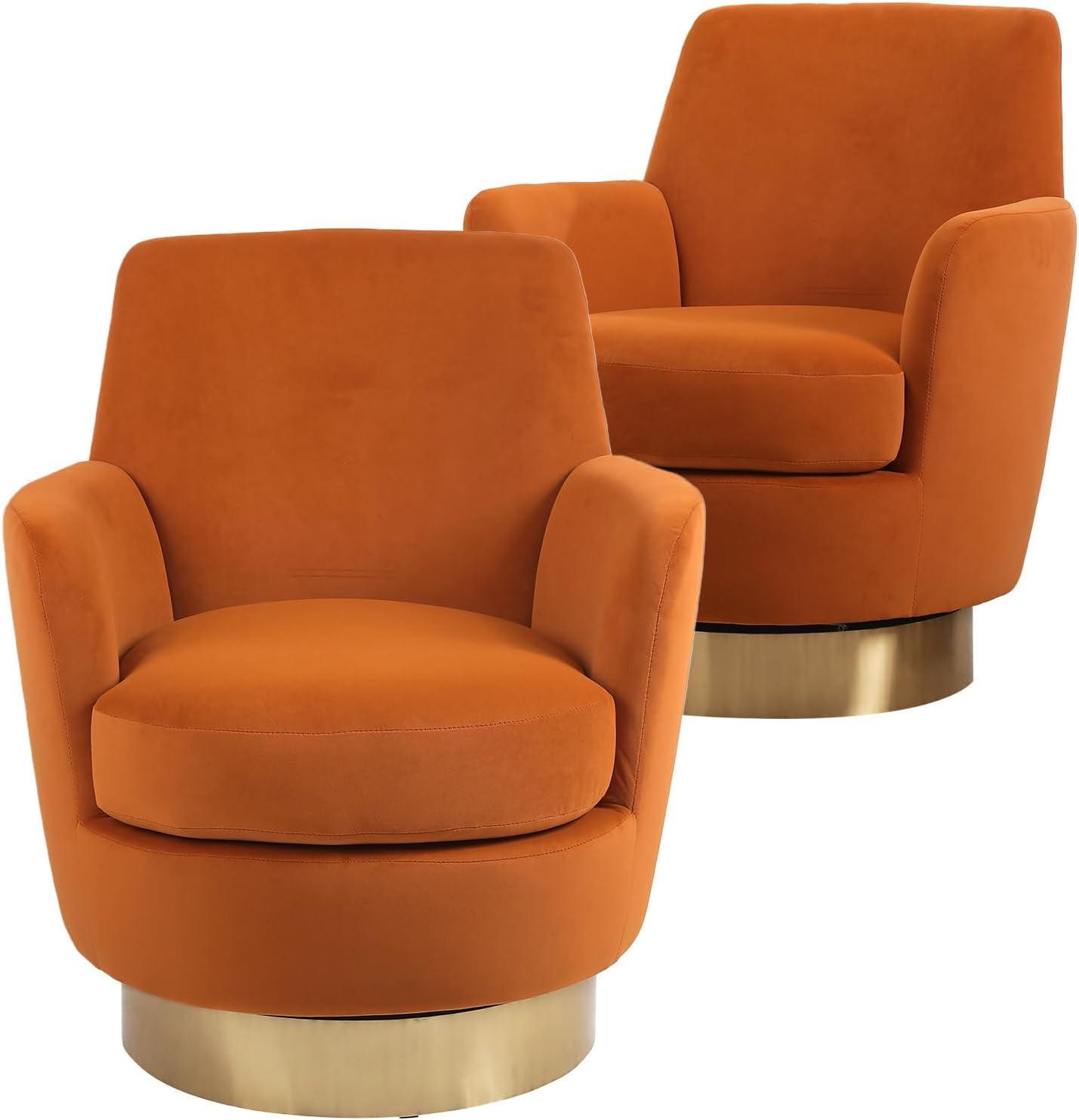 LUCKHAO 360 Degree Swivel Barrel Chair,Round Swivel Accent Chairs with ...