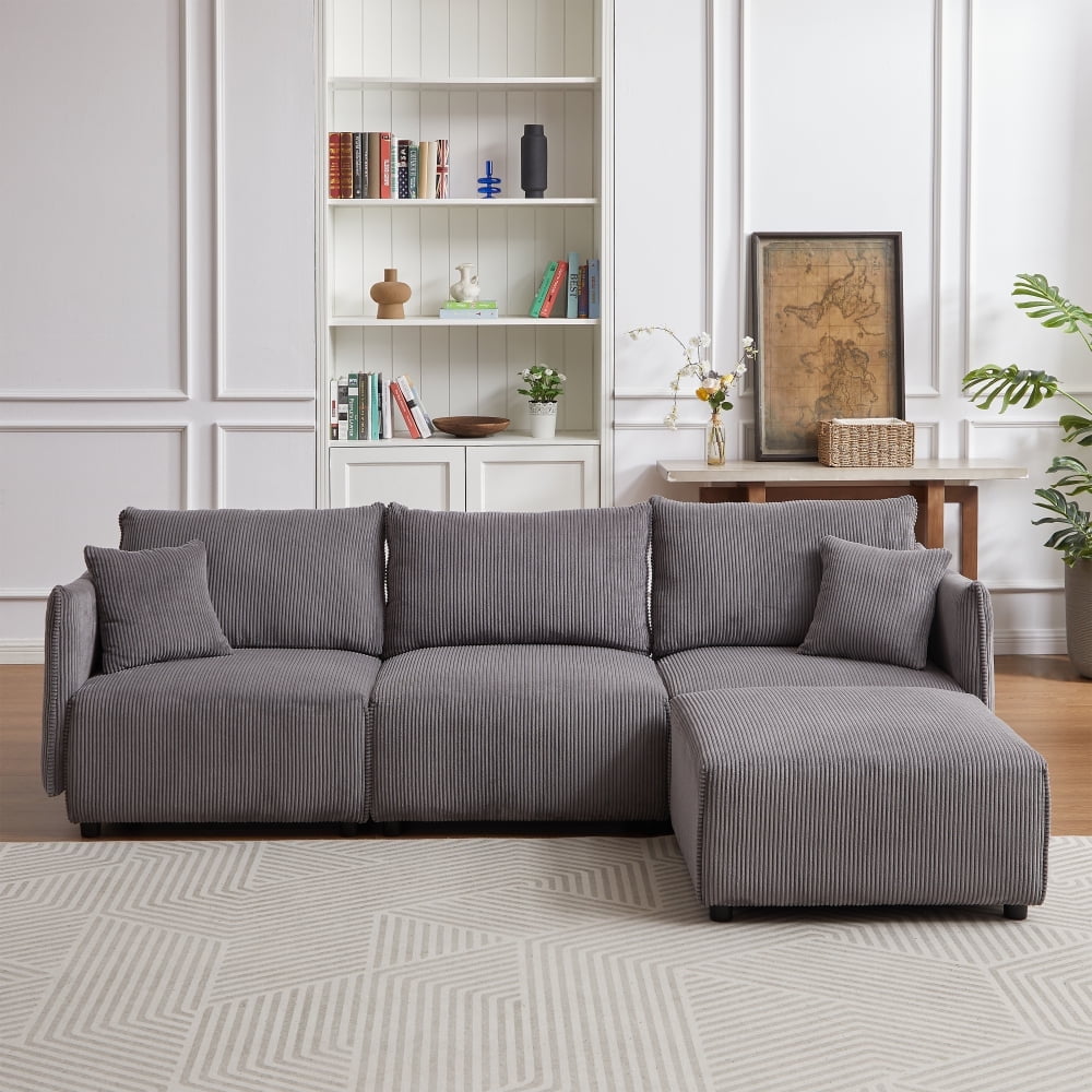 LUCKHAO Modern Minimalist Corduroy Combination Sofa , Oversized Modular ...