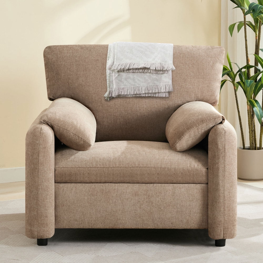 LUCKHAO Oversized Accent Chair, Chenille Comfy Extra Large Seat Reading ...