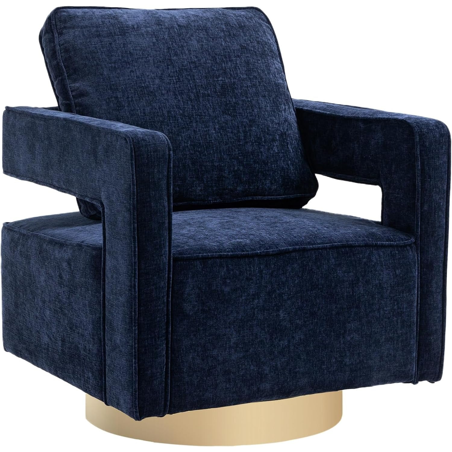 LUCKHAO Swivel Barrel Chair Set of 2 | Modern Chenille Swivel Accent ...