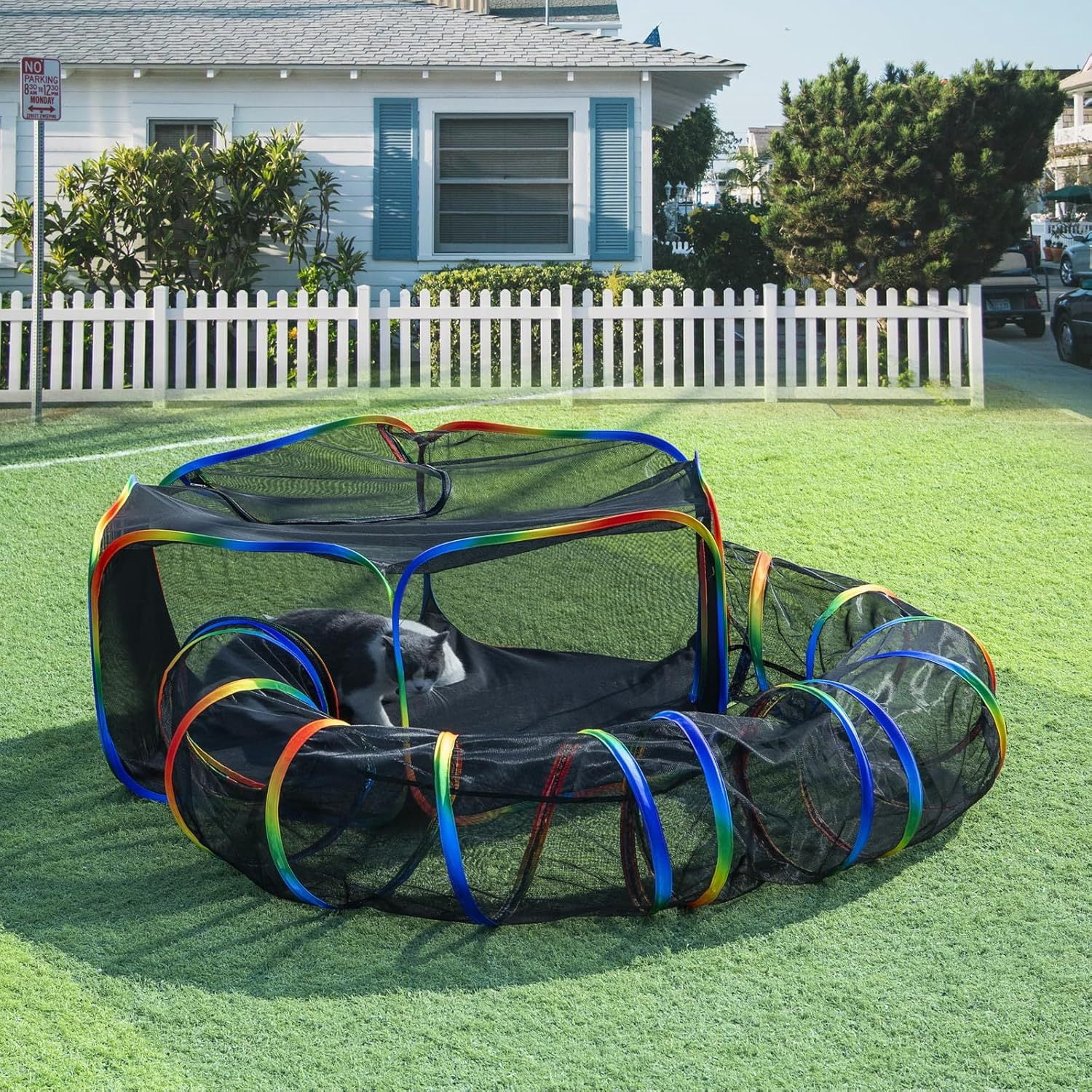 LUCKITTY Outdoor Rainbow Cat Enclosures Playground,Outside House for ...
