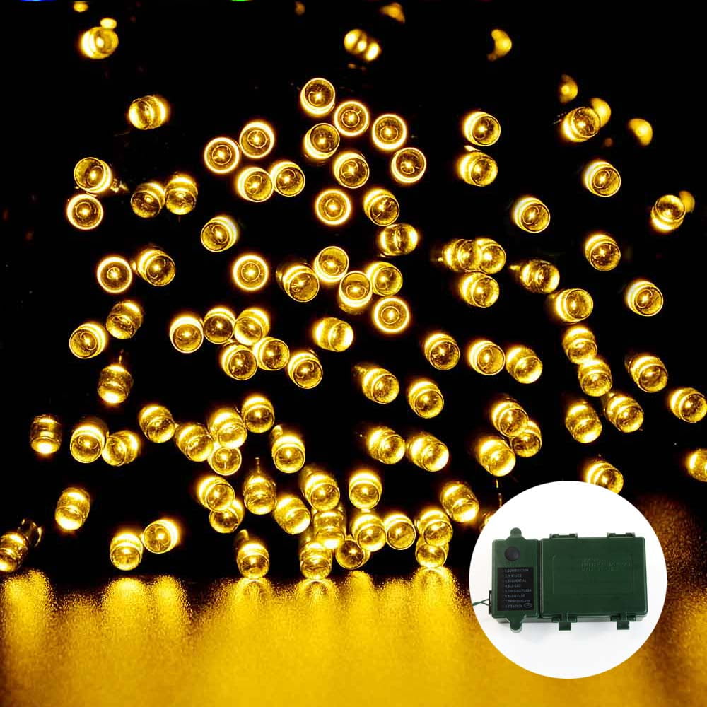 LUCKLED Super Bright String Lights, 52.5ft 200 LED Battery Operated ...