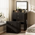 LUCKLIFE 3-in-1 Makeup Vanity Set with Lighted Flip Top Mirror ...