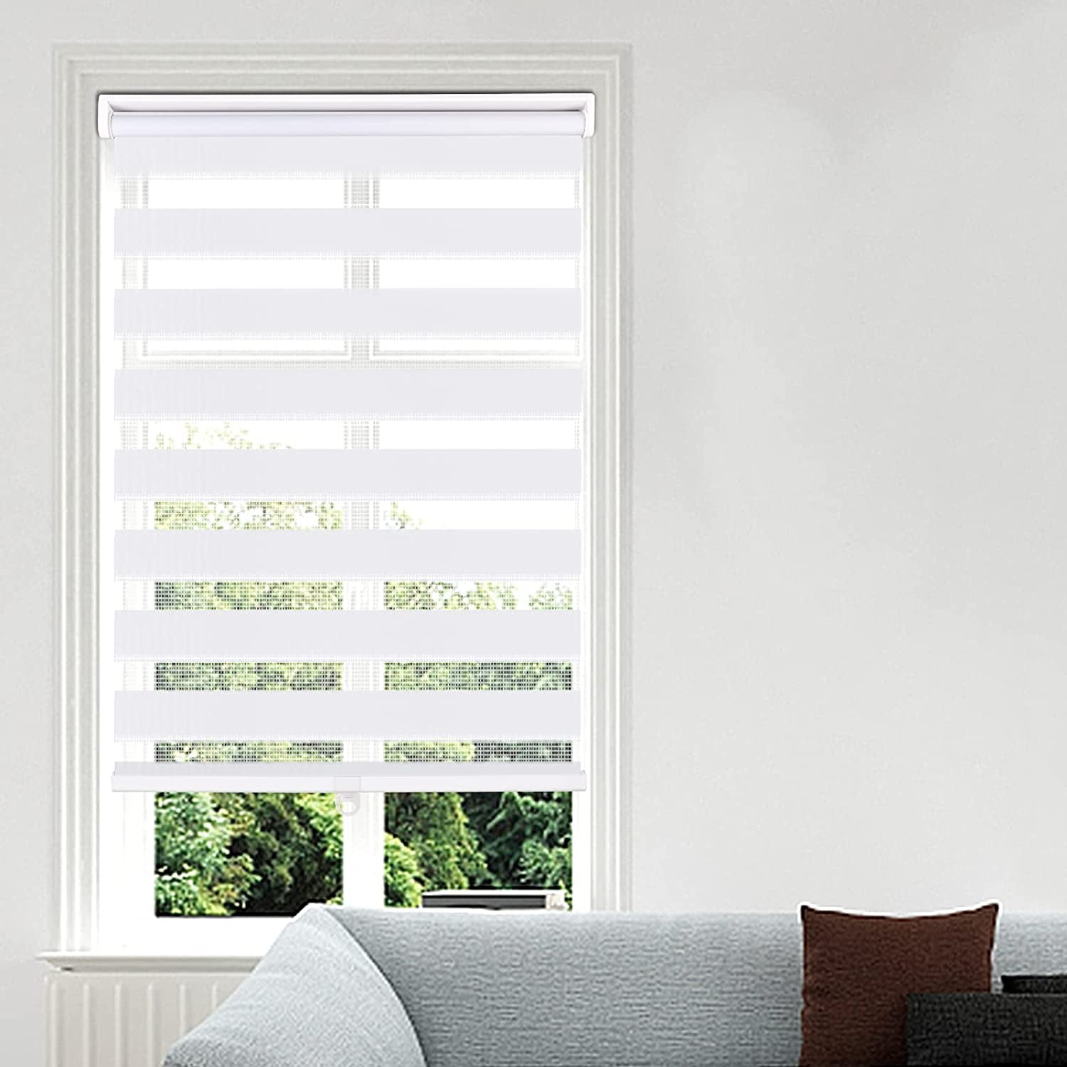 LUCKUP Cordless Light Filtering Horizontal Window Shade Zebra Blinds 32 ...