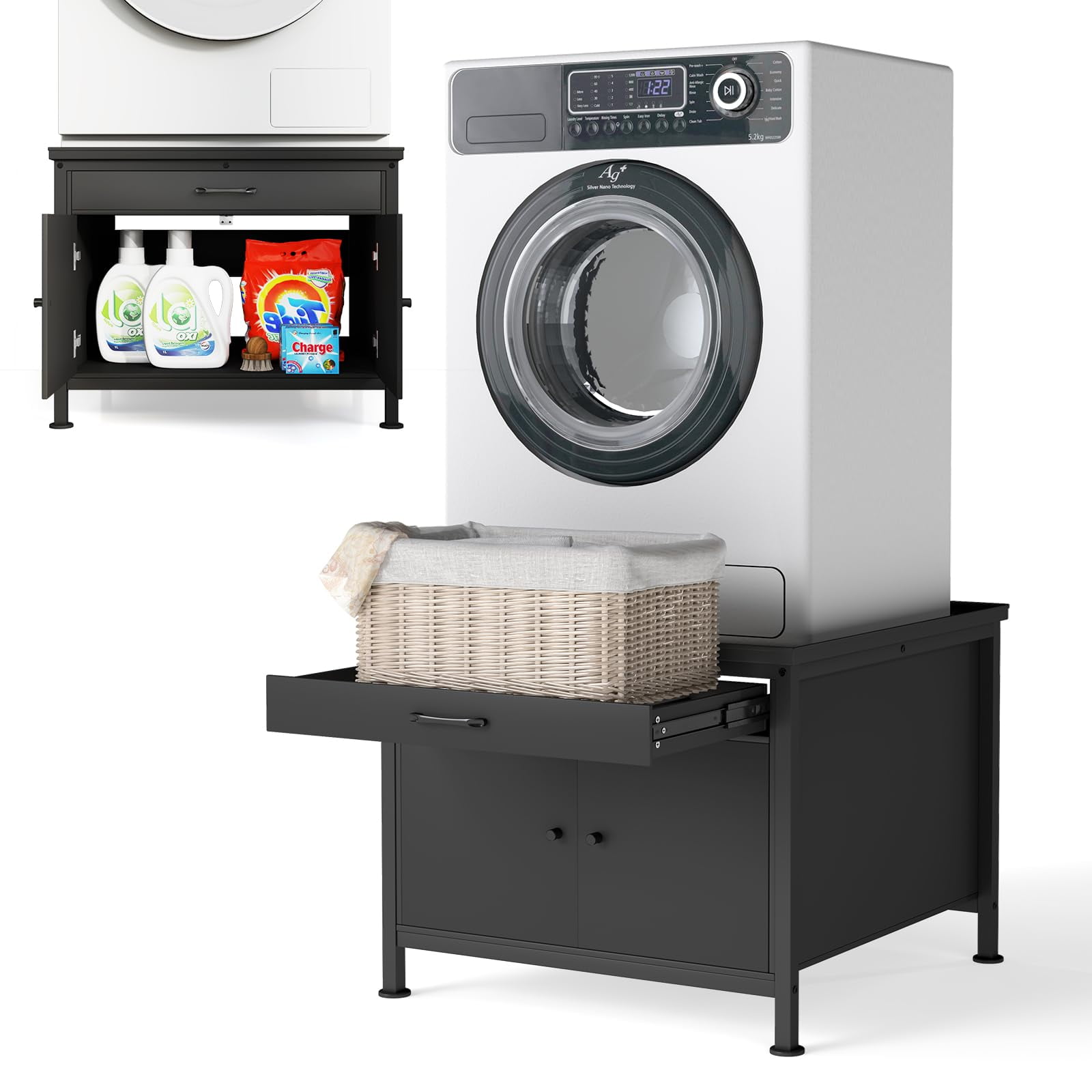 LUCKUP Laundry Pedestal for Washer & Dryer, Heavy Duty Platform Base ...