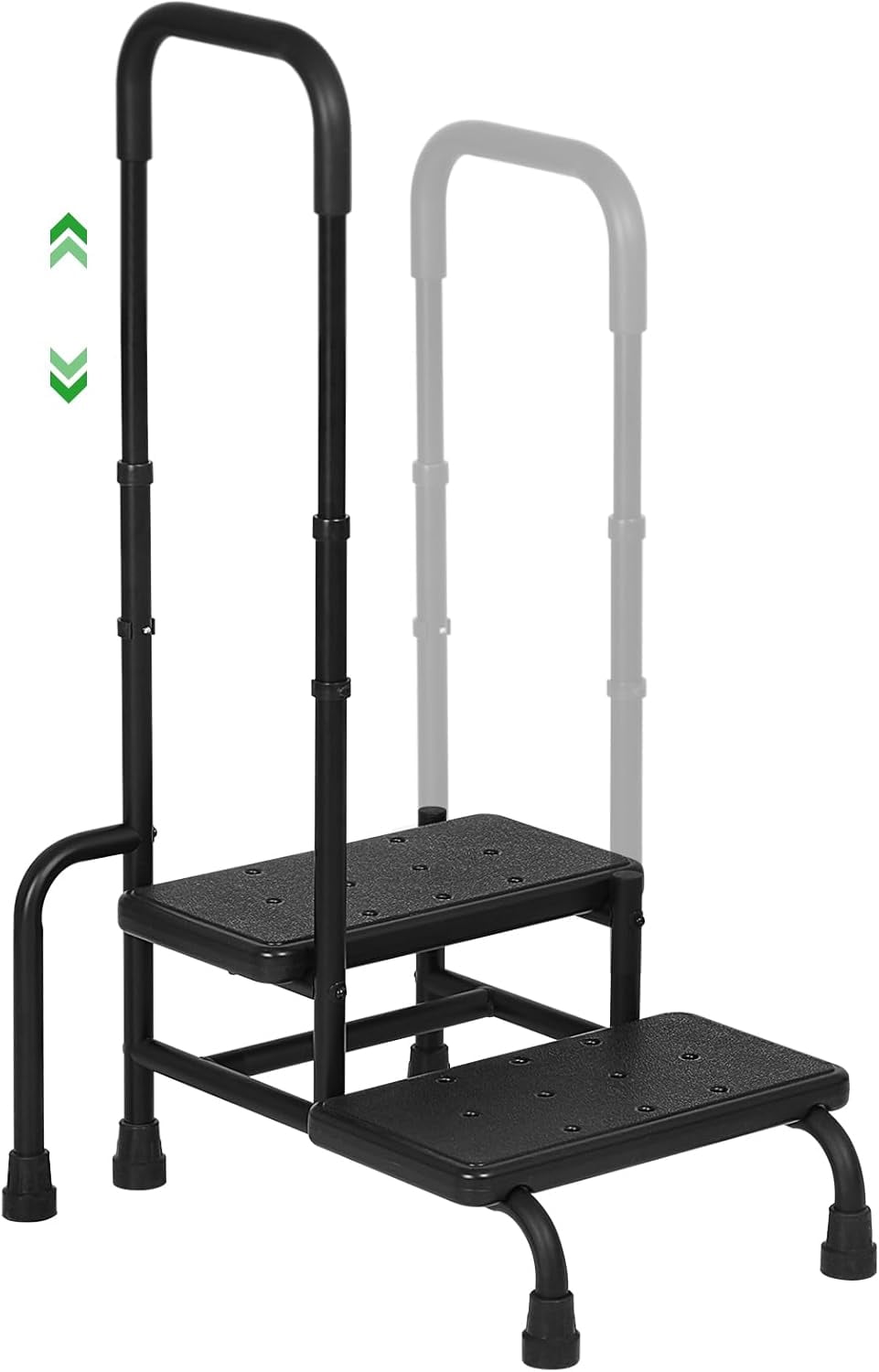 LUCKUP Step Stool with Handle, 2-Step Stools with Adjustable Handrail ...