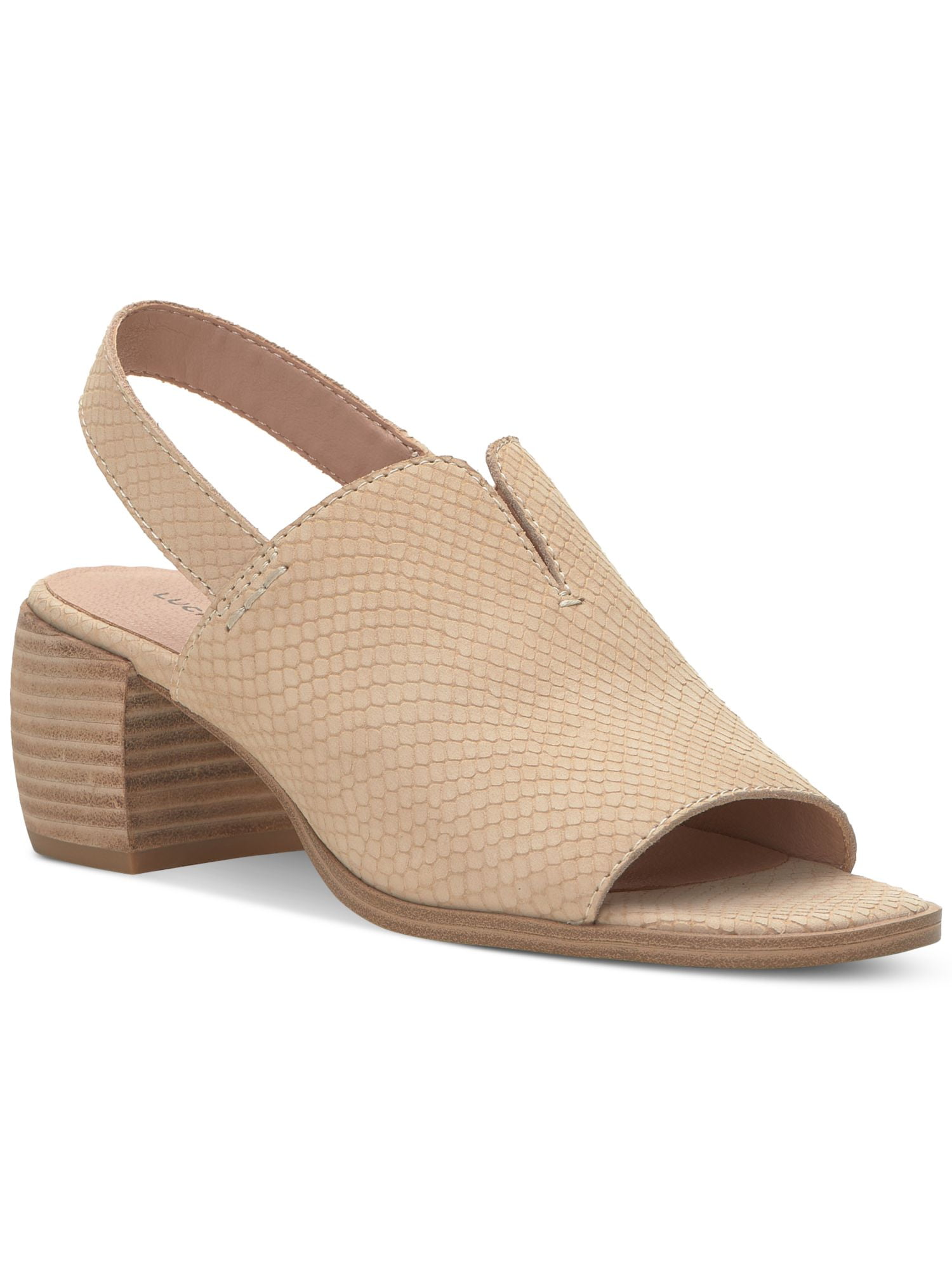 LUCKY BRAND Womens Beige V-Notch Detail At Vamp Goring Padded Jaila ...