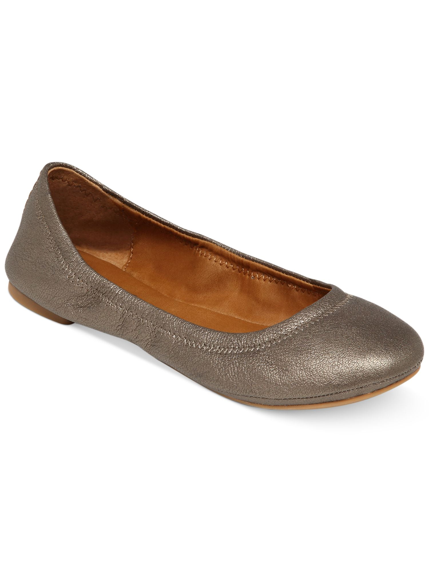 LUCKY BRAND Womens Gray Ruched Metallic Cushioned Stretch Emmie Round ...