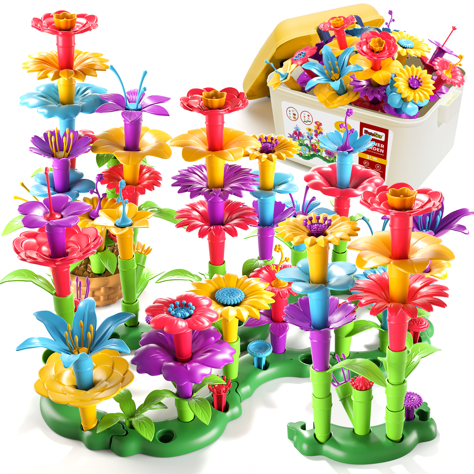 ToyVelt Flower Garden Building Toys for Girls - (148 pcs) Floral ...