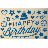 LUCKY HAPPY BIRTHDAY Banner Sticker - Blue - Walmart.com