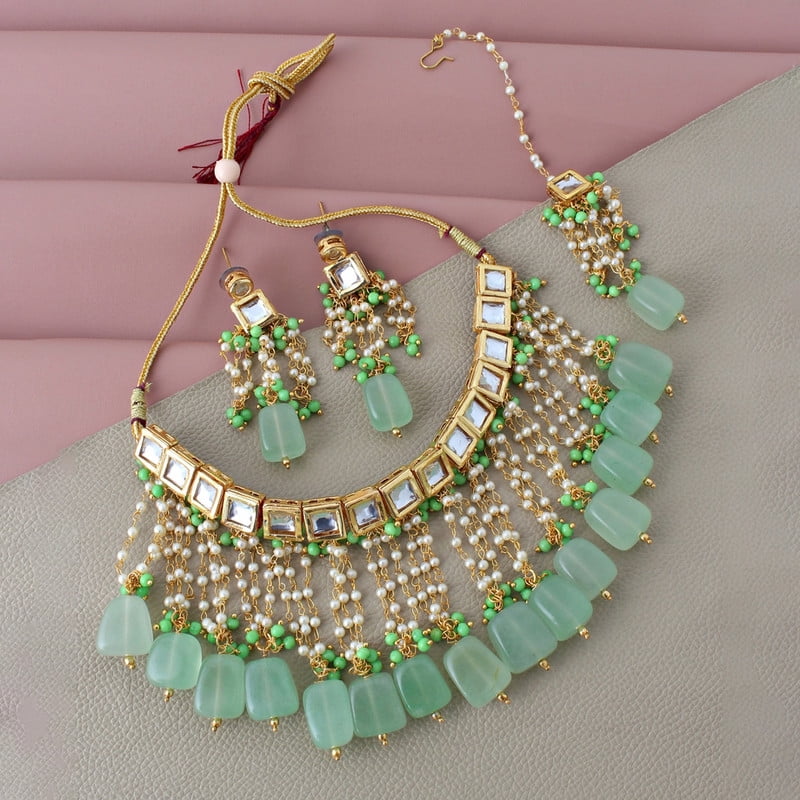 LUCKY JEWELLERY Back Meenakari Stone Bollywood Style Handcrafted Indian ...