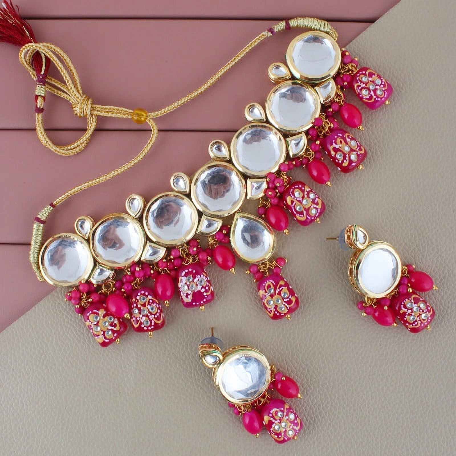 LUCKY JEWELLERY Back Meenakari Stone Bollywood Style Handcrafted Indian ...