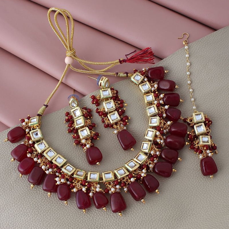 LUCKY JEWELLERY Back Meenakari Stone Bollywood Style Handcrafted Indian ...