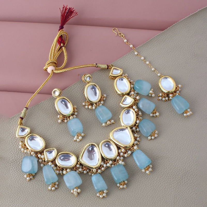 LUCKY JEWELLERY Back Meenakari Stone Bollywood Style Handcrafted Indian ...