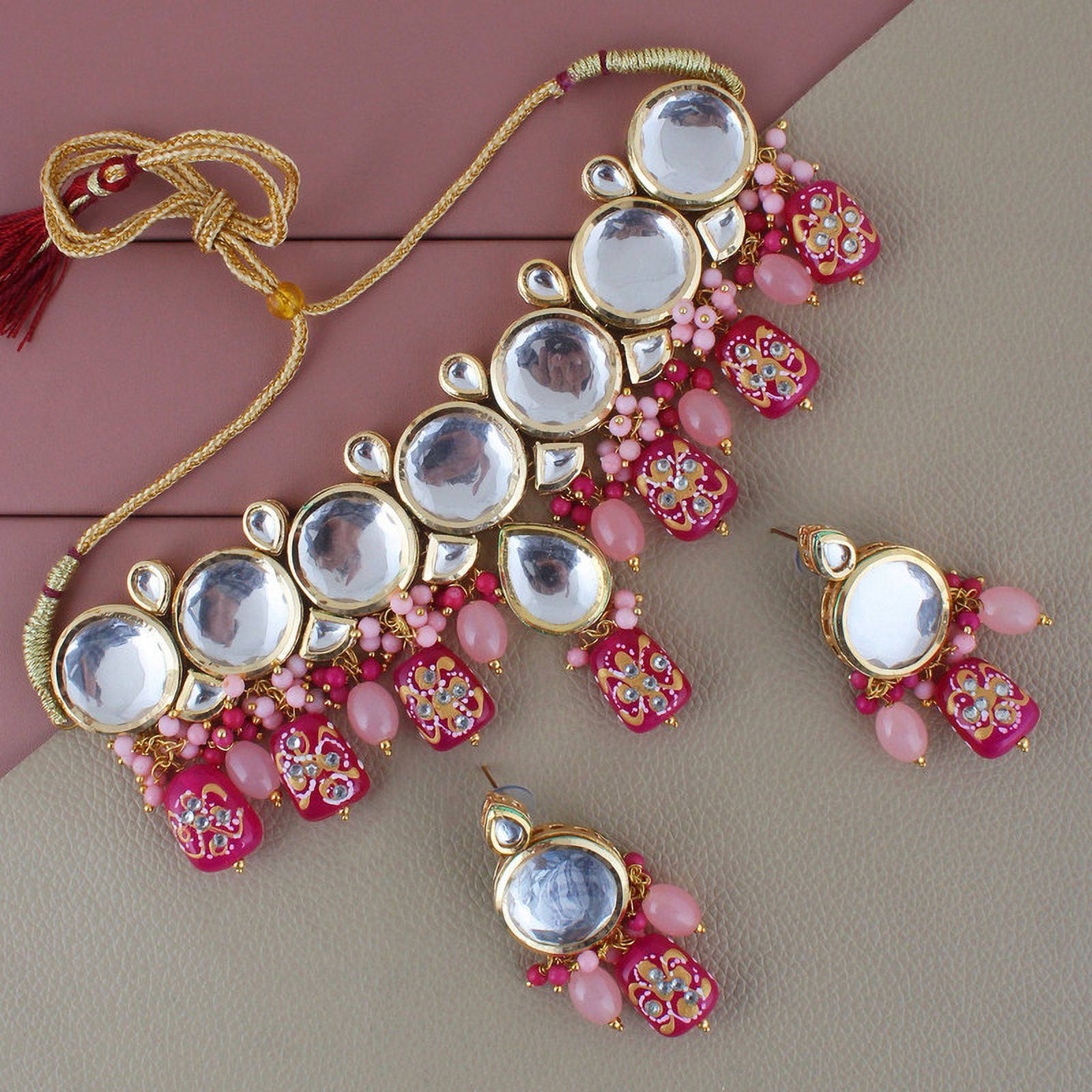 LUCKY JEWELLERY Back Meenakari Stone Bollywood Style Handcrafted Indian ...