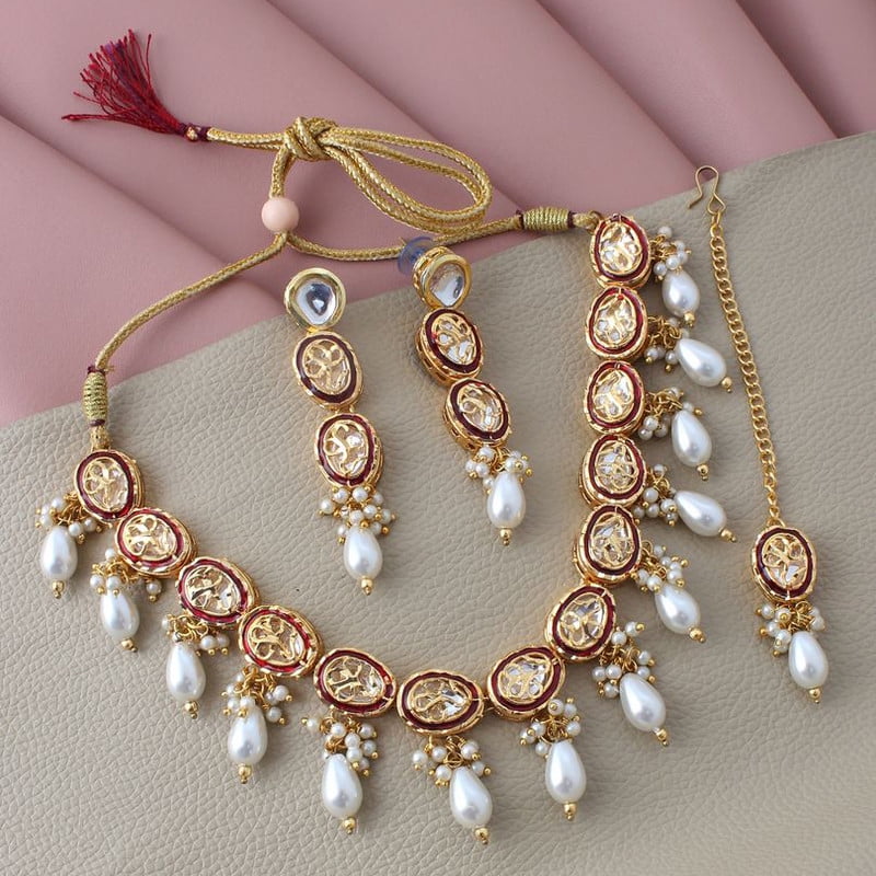 LUCKY JEWELLERY Back Meenakari Stone Bollywood Style Handcrafted Indian ...