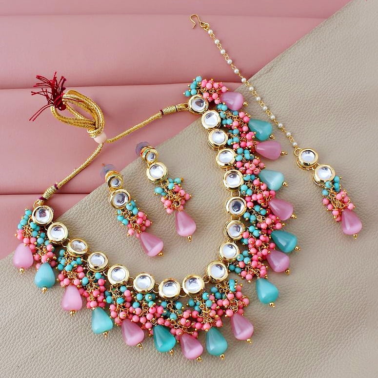 LUCKY JEWELLERY Back Meenakari Stone Bollywood Style Handcrafted Indian ...